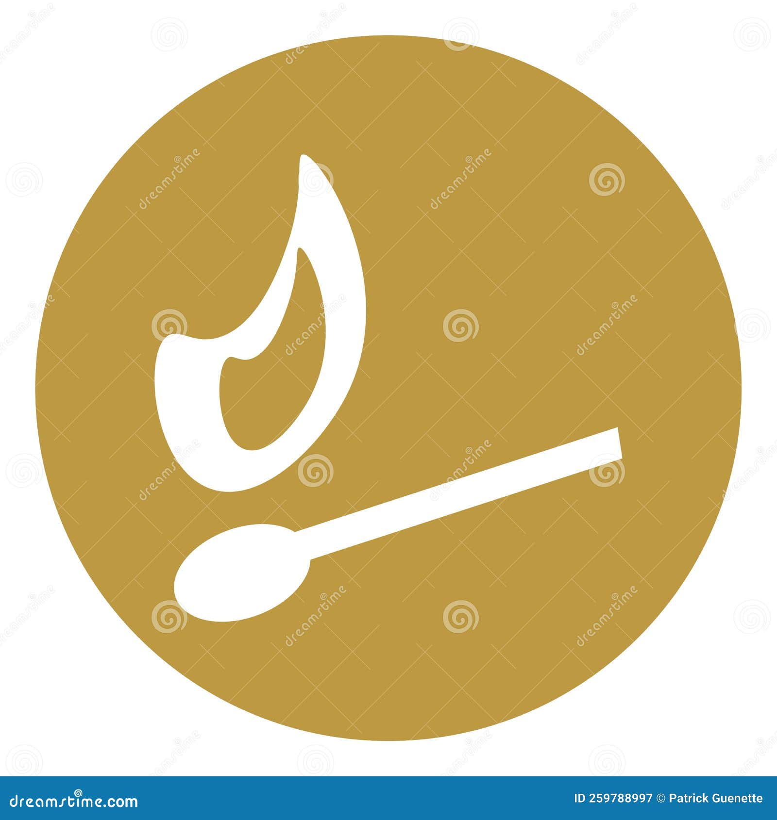 Burning match, icon icon stock vector. Illustration of fire - 259788997