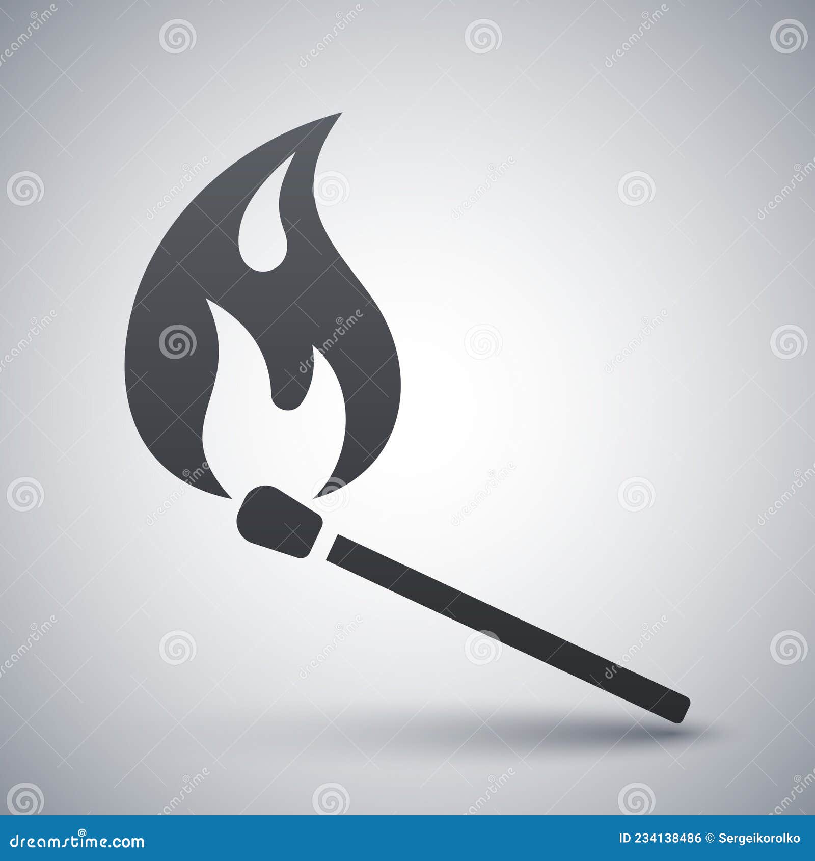 Vector burning match icon stock vector. Illustration of icon - 234138486