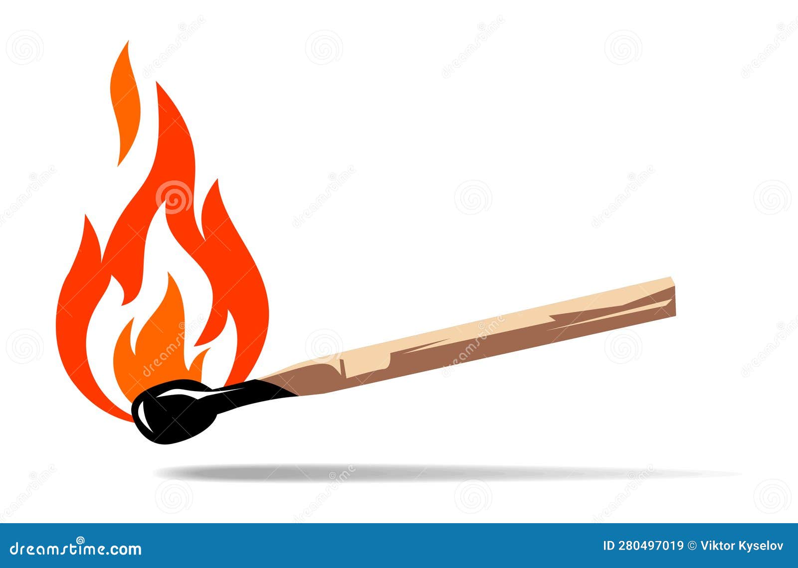 Burning match icon stock vector. Illustration of symbol - 280497019