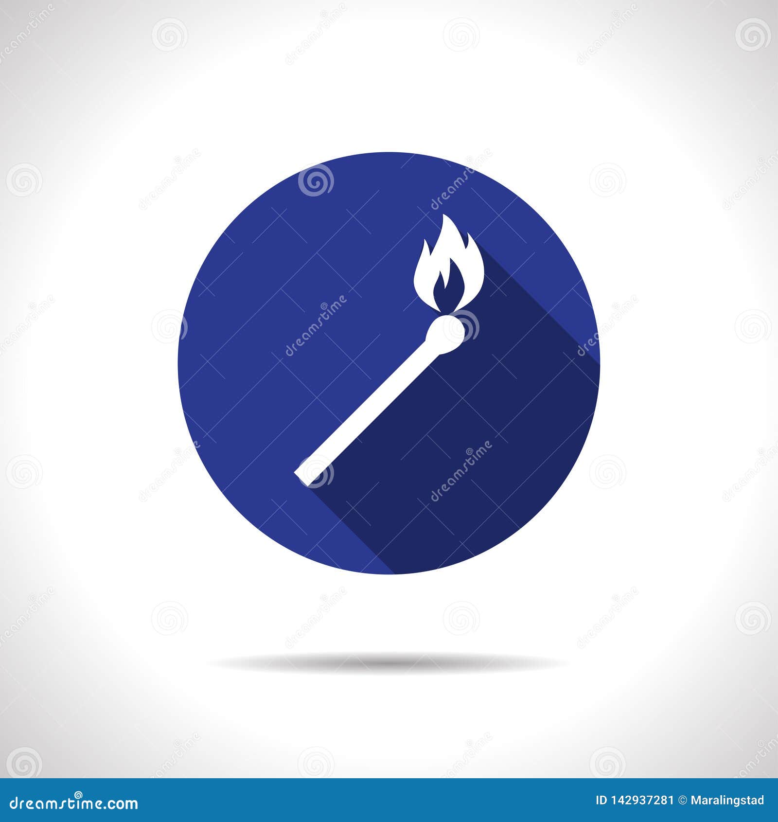 Burning Match Illustration. Fire Vector Flat Icon Stock Illustration ...
