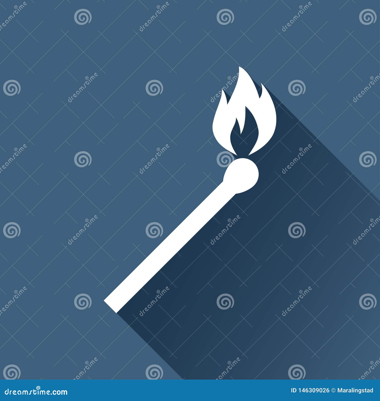 Burning Match Illustration. Fire Vector Flat Icon Stock Illustration ...