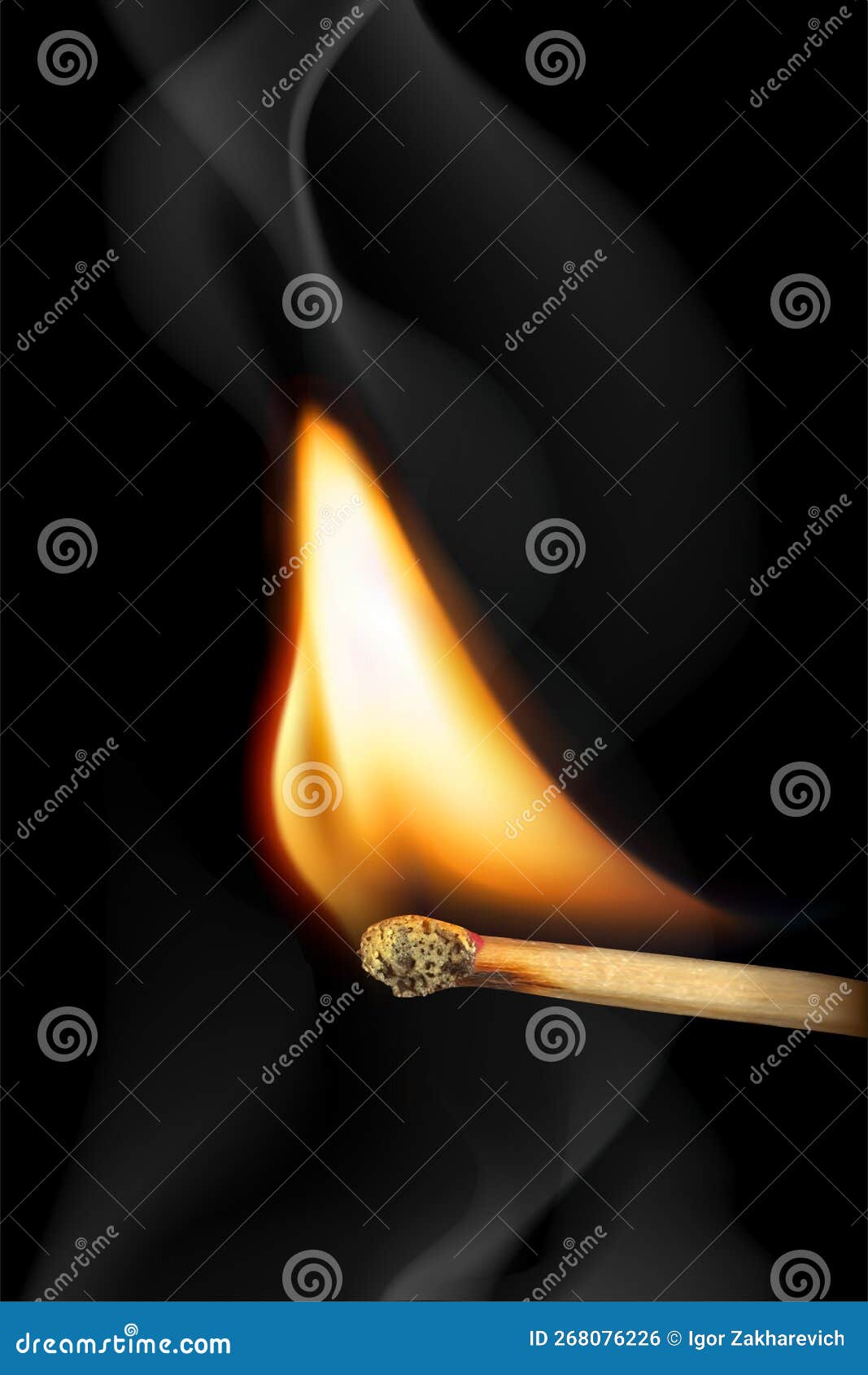 Burning Match. Isolated Vector Stock Illustration - Illustration of ...