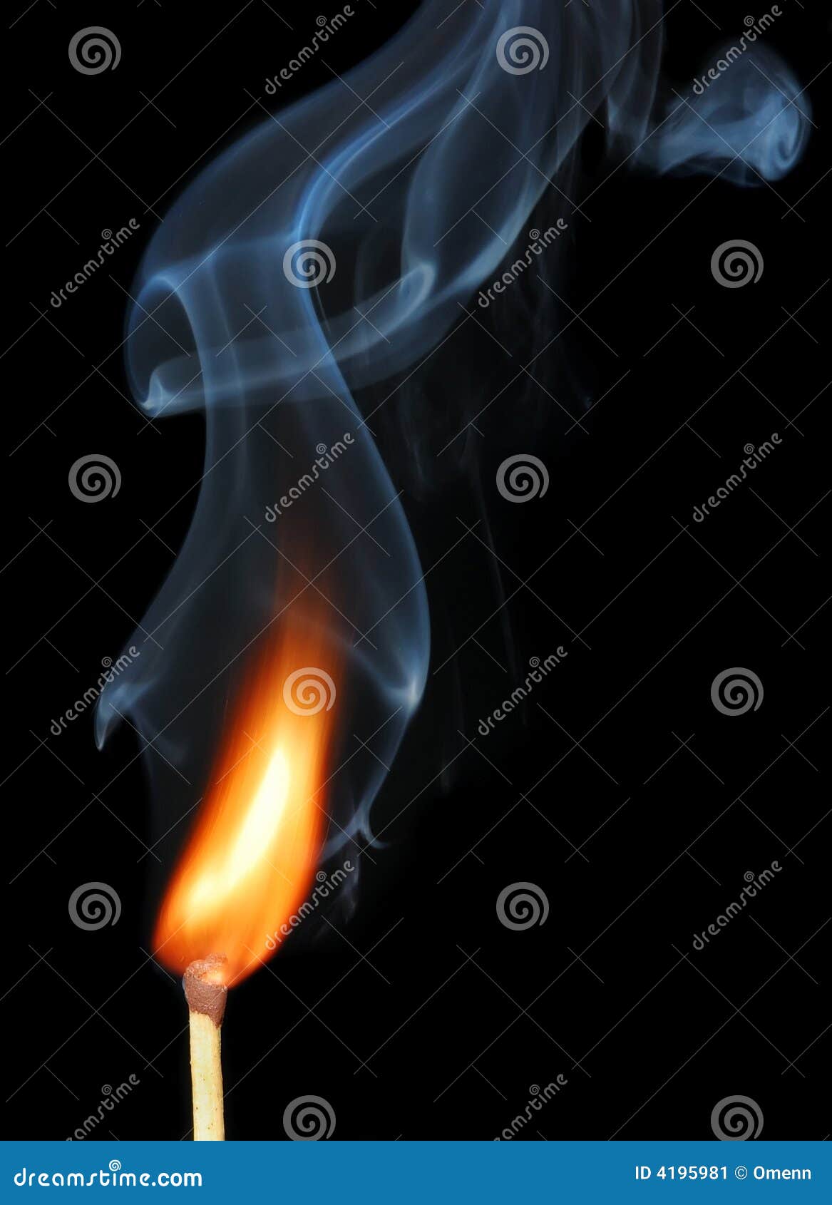 Burning Match Against Background Blue Flame Burning Burner Stock ...