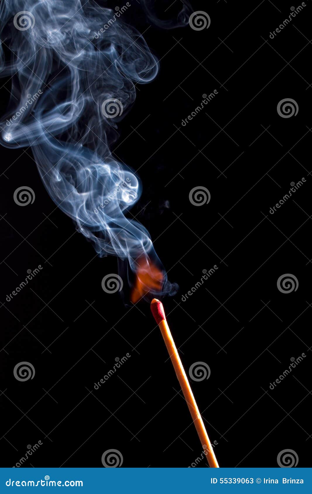 Burning match with smoke stock image. Image of fire, business - 55339063