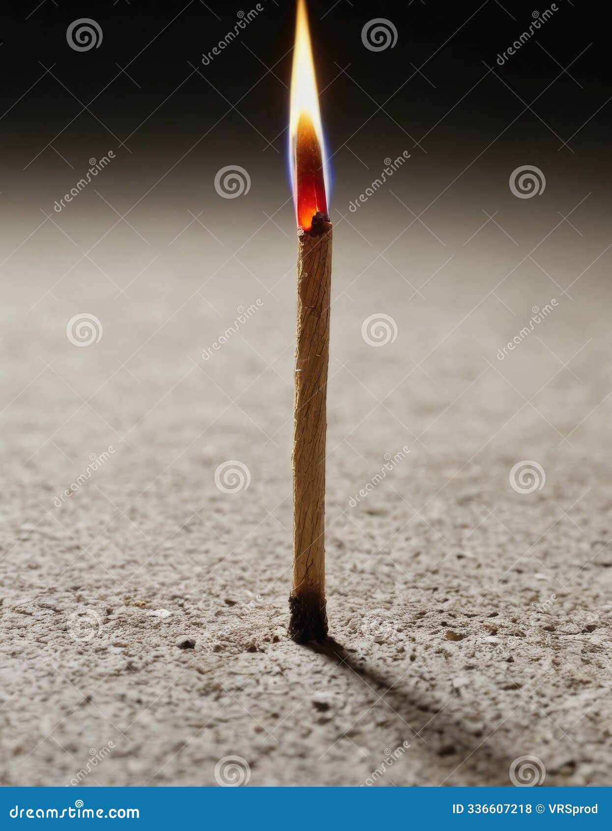 Burning Match Standing Upright on Textured Surface Stock Photo - Image ...