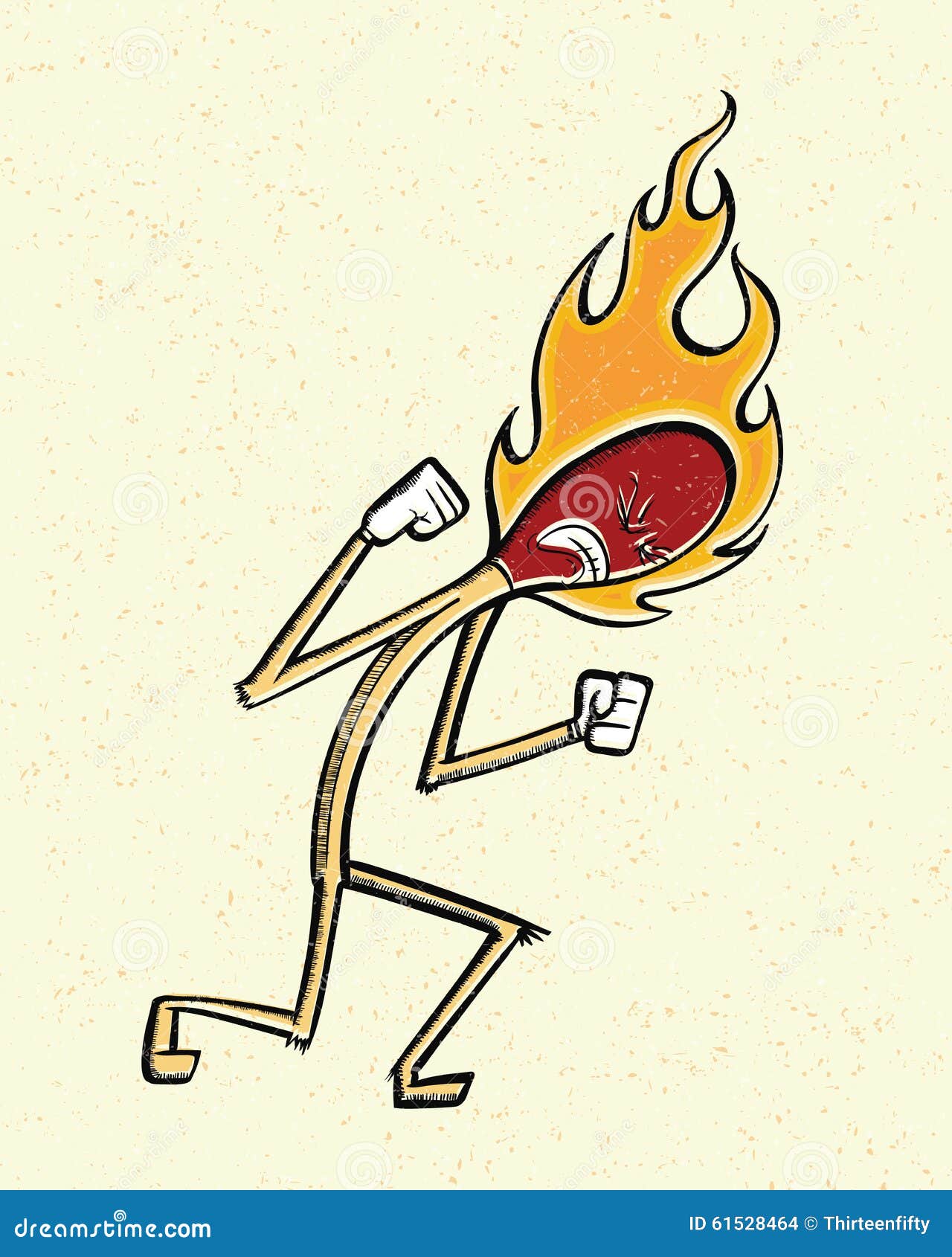 Burning Mad Match Cartoon Vector Graphic Illustration Stock Vector ...