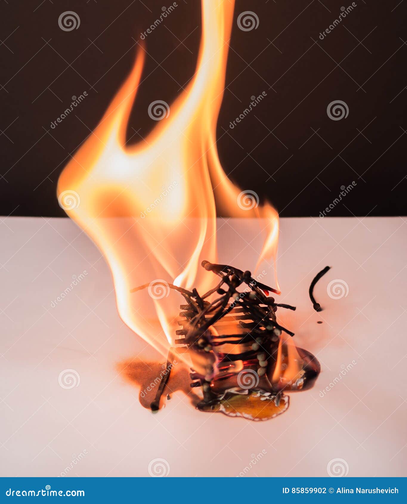 Burning Matches House - Games with Fire Ends with Accident Stock Photo ...