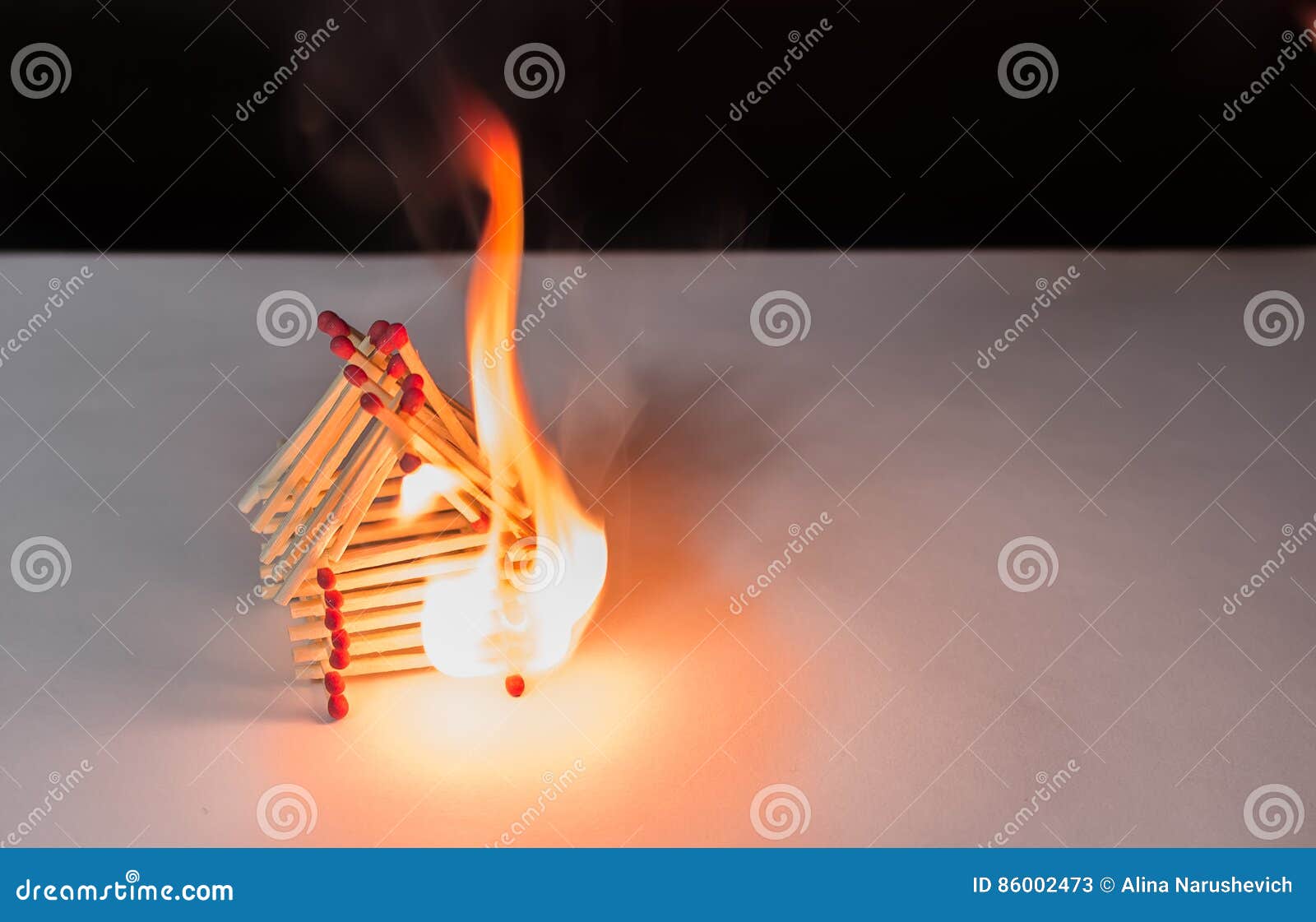 Burning Matches House - Games with Fire Ends with Accident Stock Image ...