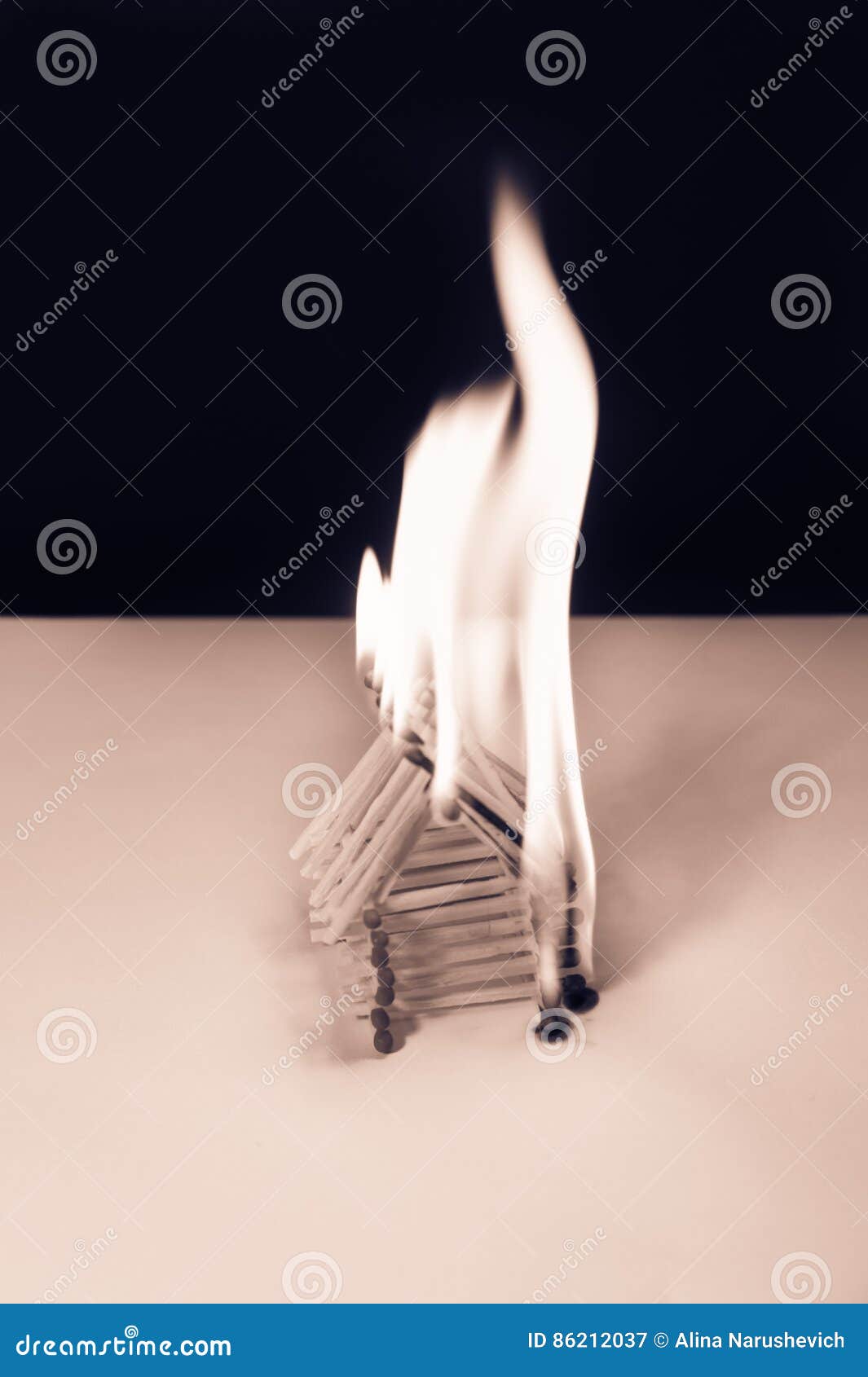 Burning Matches House - Games with Fire Ends with Accident Stock Image ...