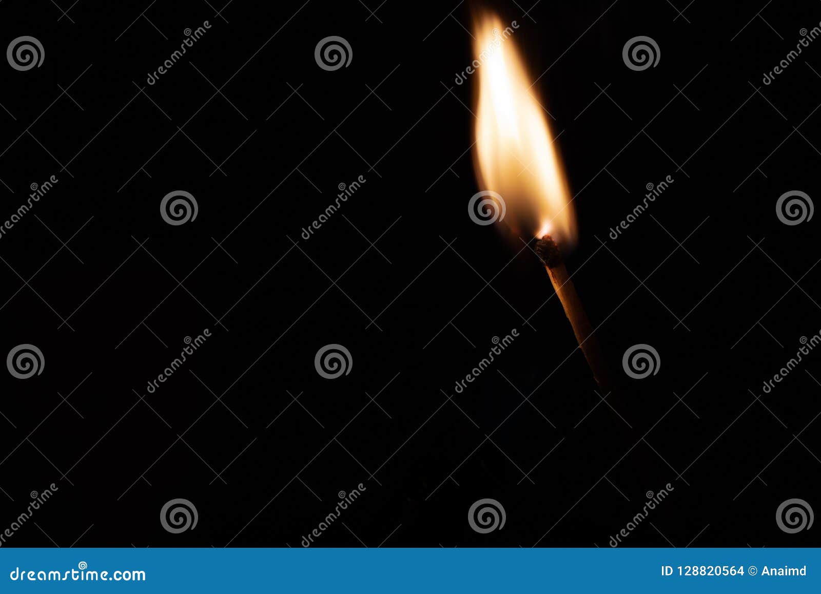 Burning Matchstick on Black Background Stock Photo - Image of flammable ...