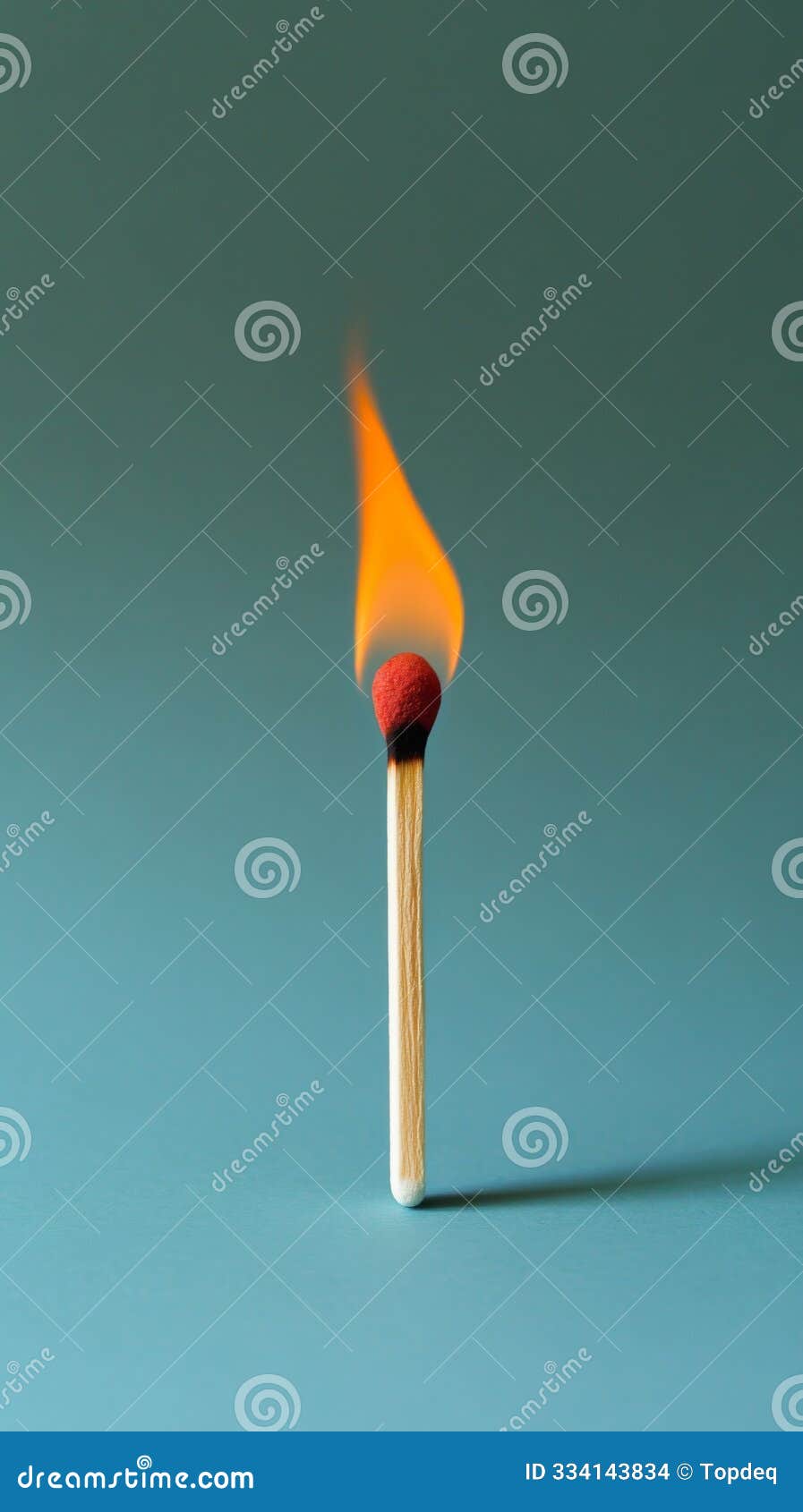 Burning Matchstick on Blue Background Stock Illustration - Illustration ...