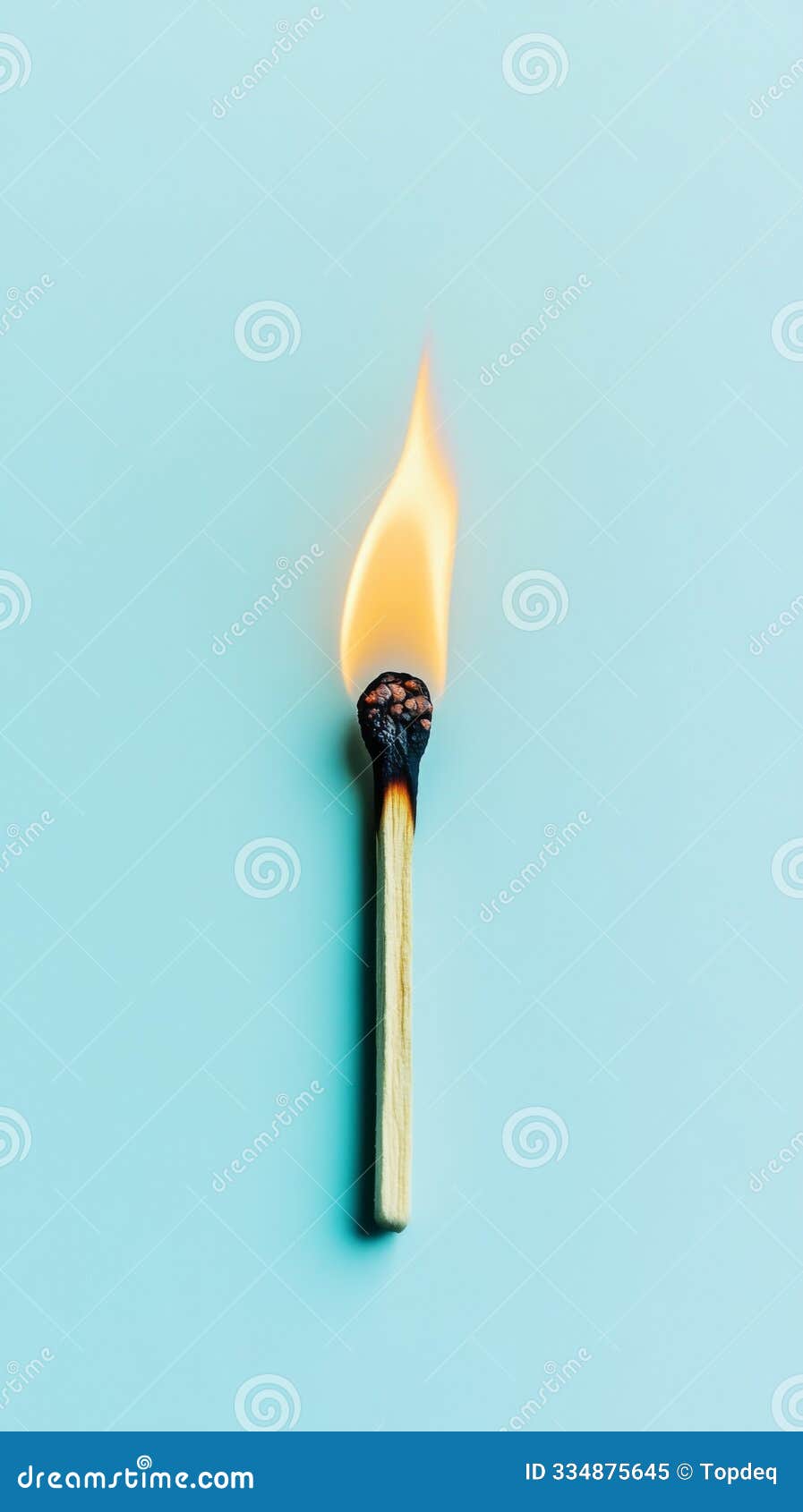 Burning Matchstick on Blue Background Stock Illustration - Illustration ...