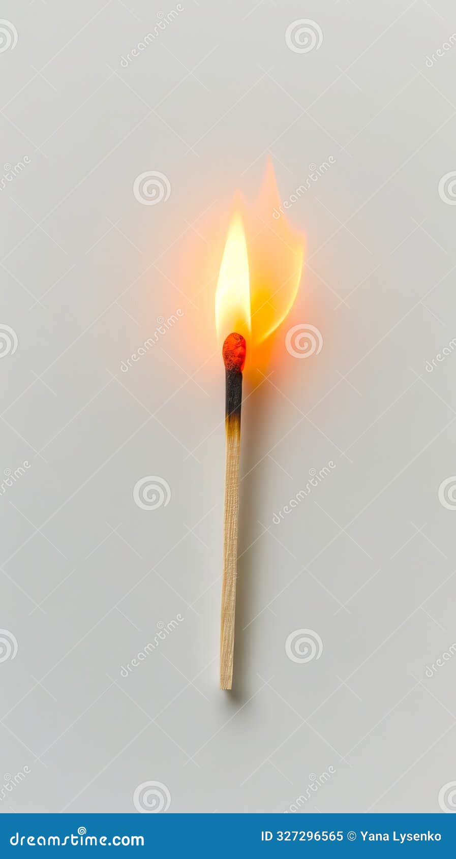Burning Matchstick with Vibrant Flame and Smoke. Concept of Ignition ...