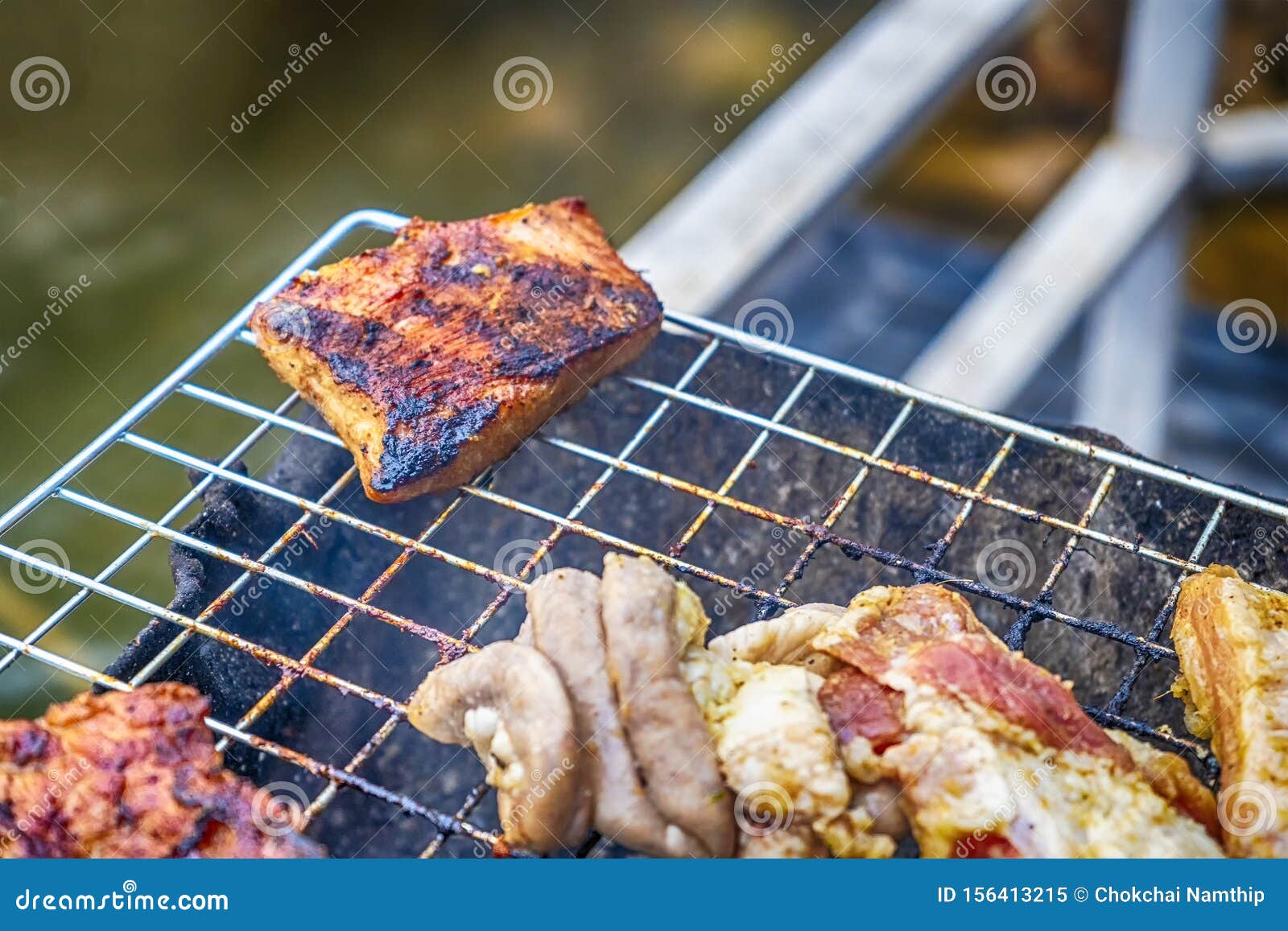 Burning Meat on the Grill Cookout Steak Stock Image - Image of burning ...