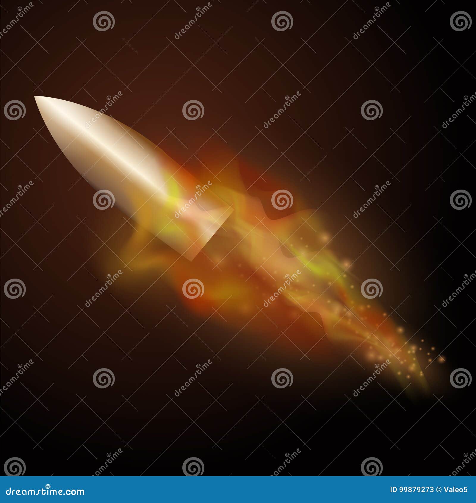 Burning Metal Bullet with Fire Flame Stock Vector - Illustration of ...