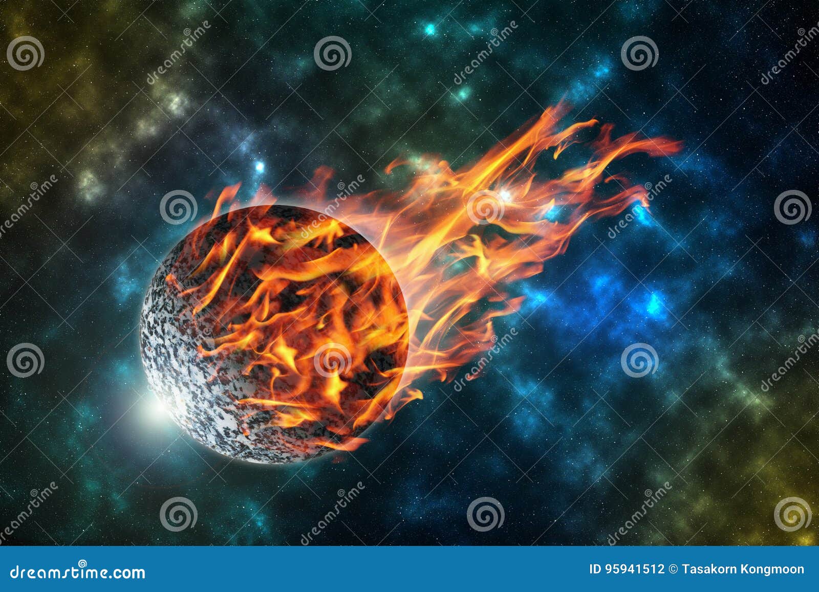 Burning Meteorite in Universe, Element of this Image Furnished by Stock ...