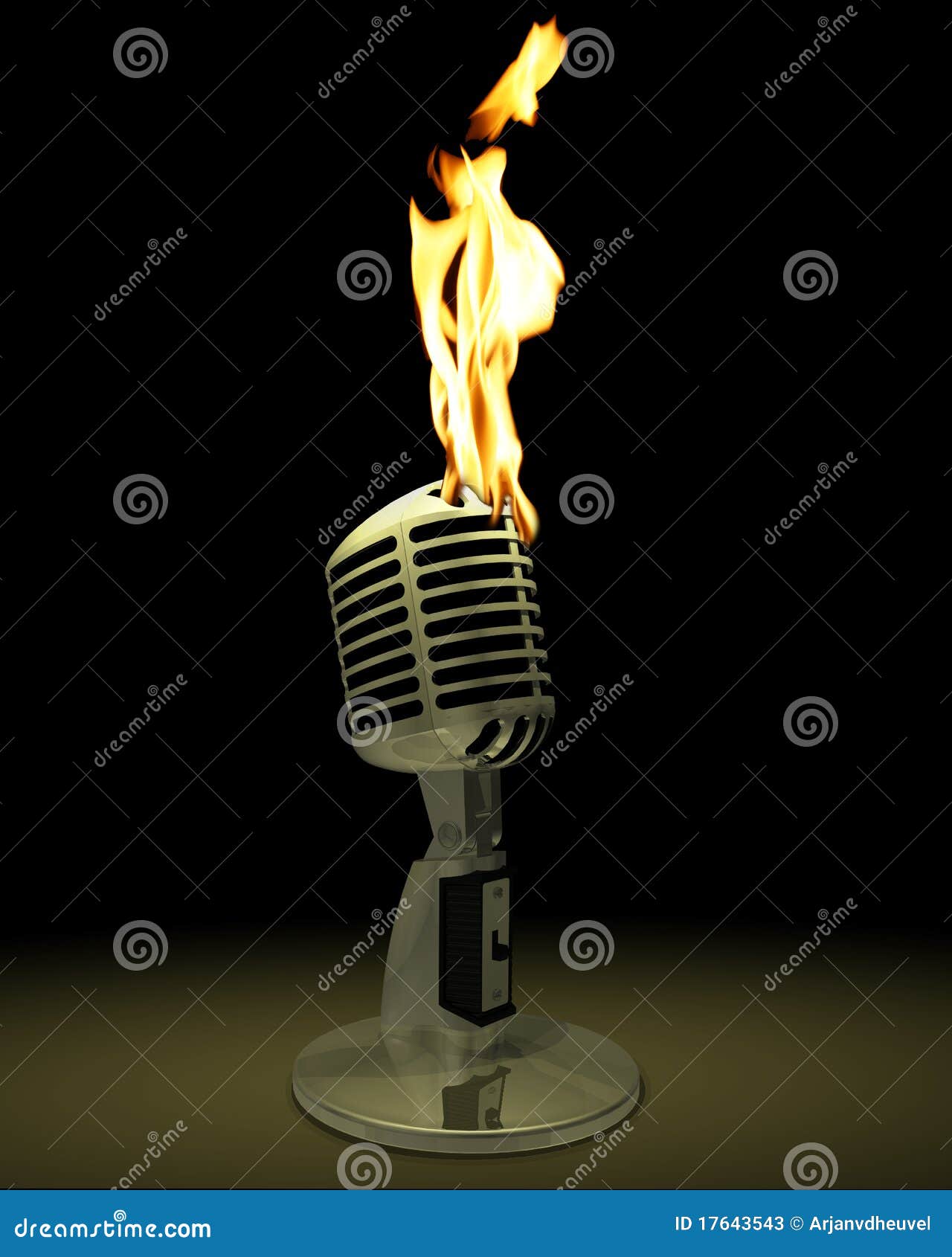 Burning microphone stock image. Image of musical, instrument - 17643543