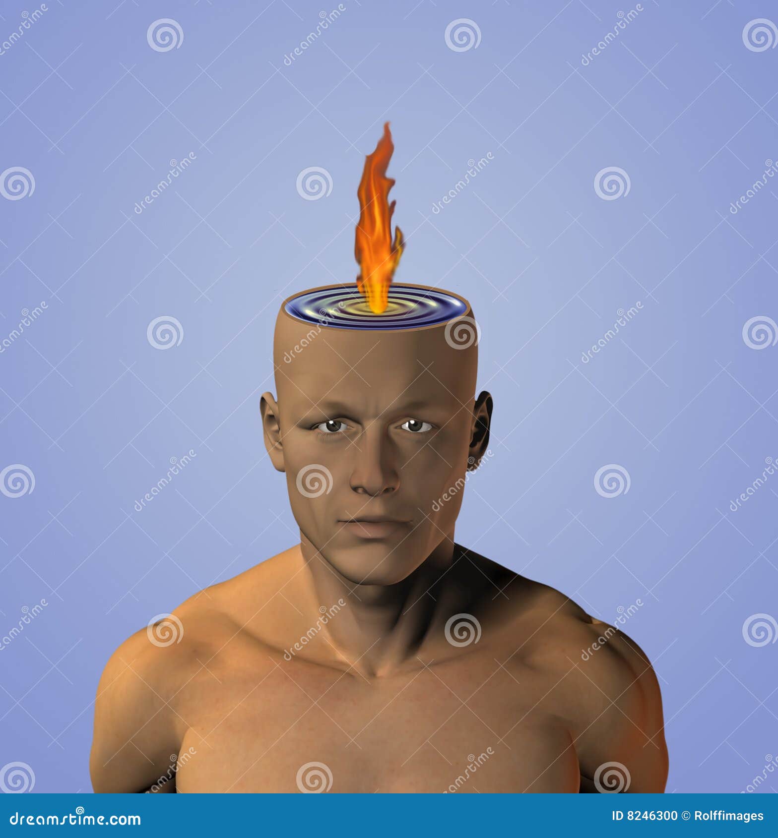 Burning Mind stock illustration. Illustration of cerebral - 8246300