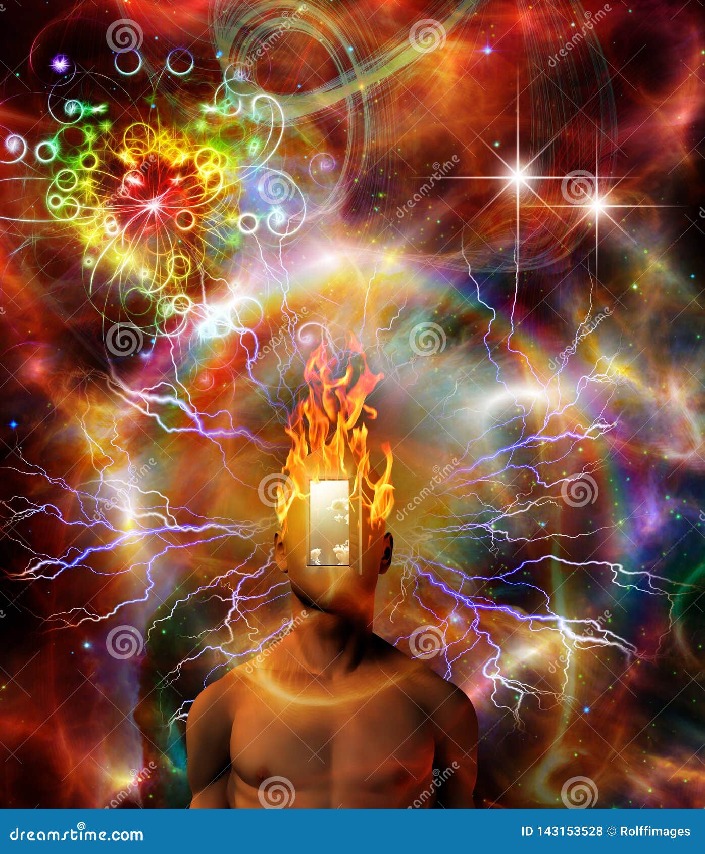Burning mind stock illustration. Illustration of consciousness - 143153528