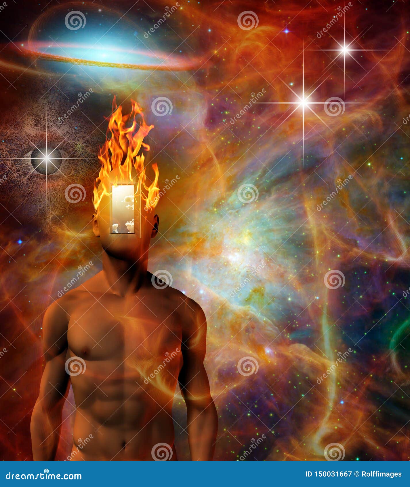 Burning mind stock illustration. Illustration of human - 150031667