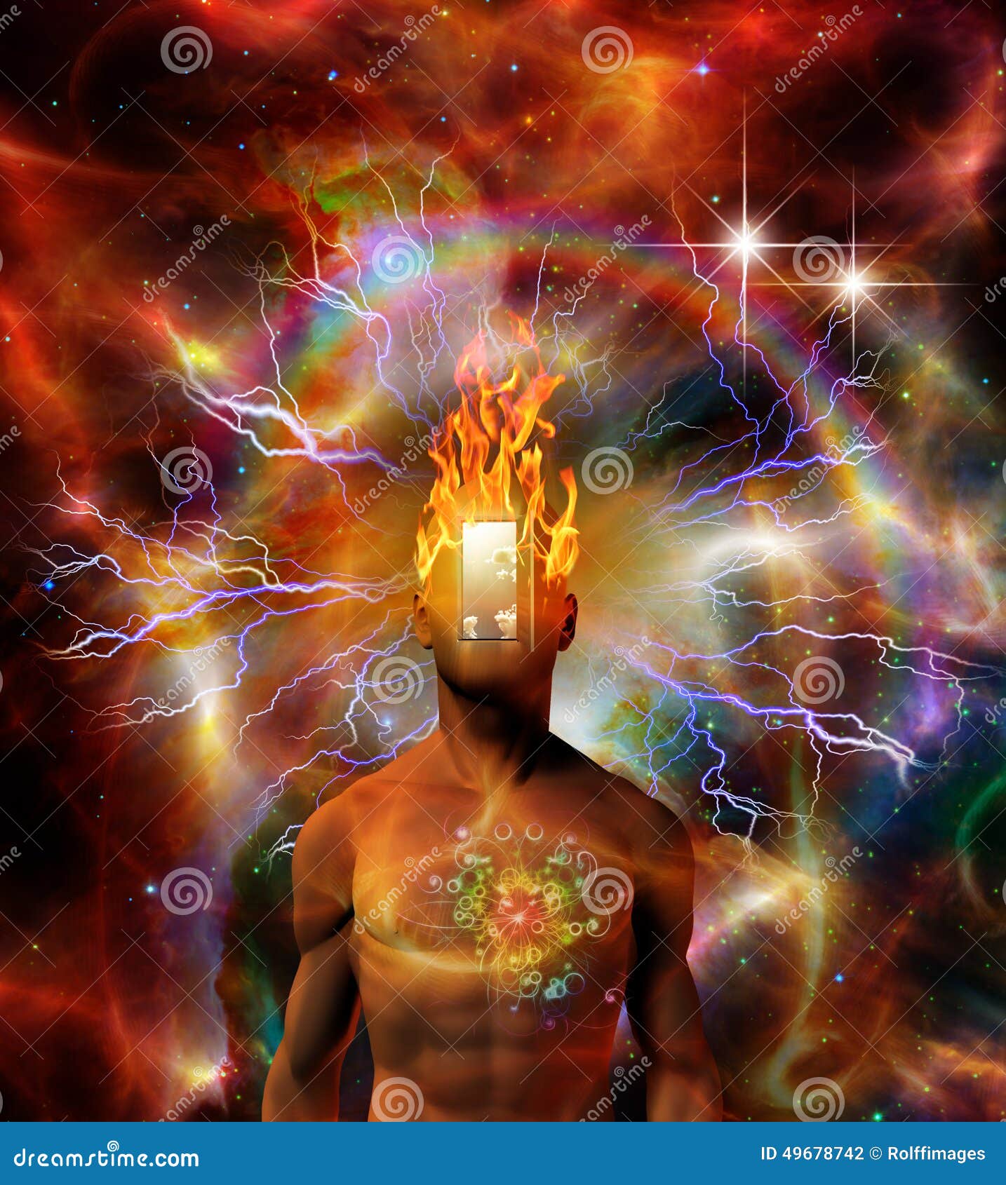 Burning mind stock illustration. Illustration of aurora - 49678742