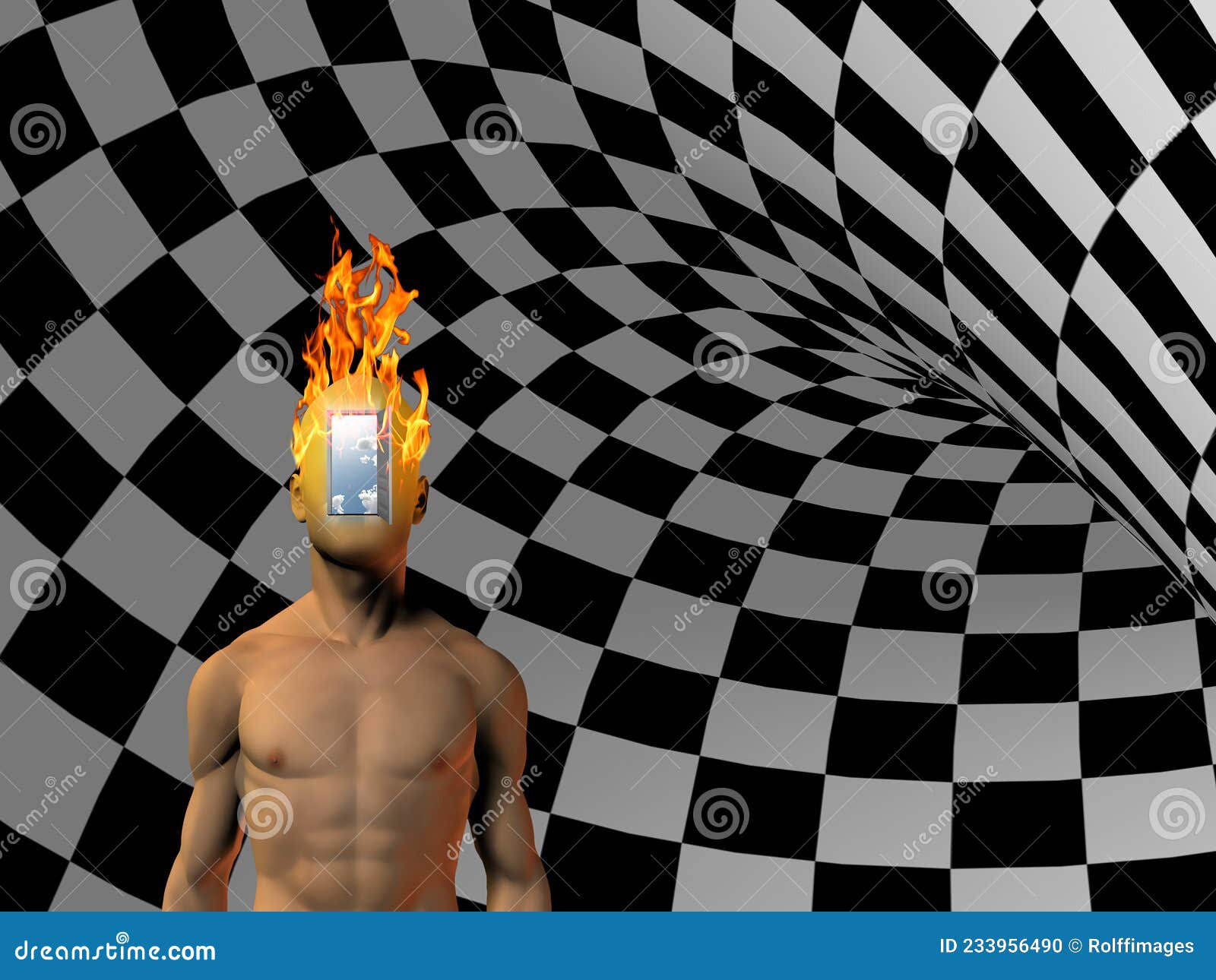 Burning Mind. 3D Rendering stock illustration. Illustration of ...