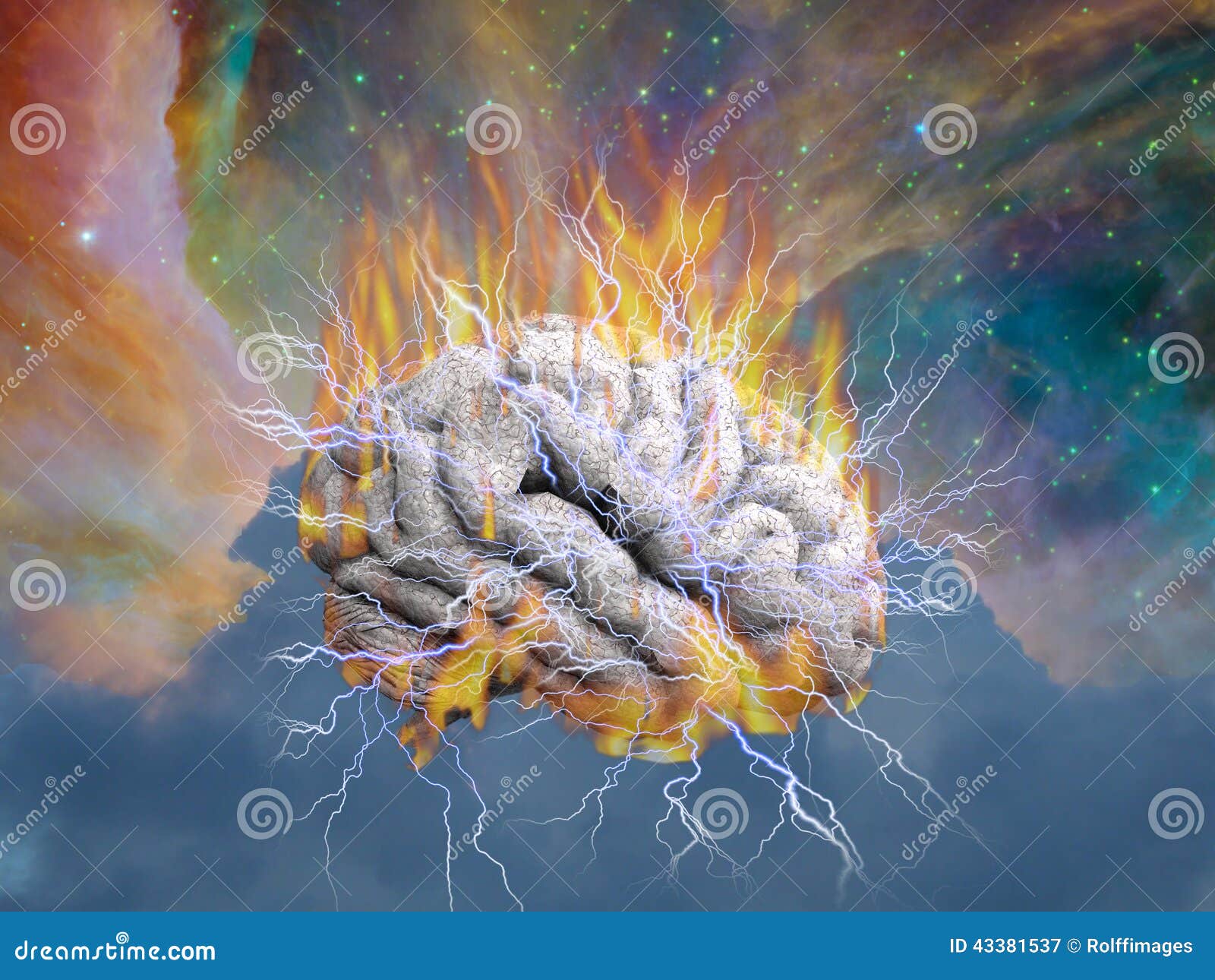 Burning Mind stock illustration. Illustration of electric - 43381537