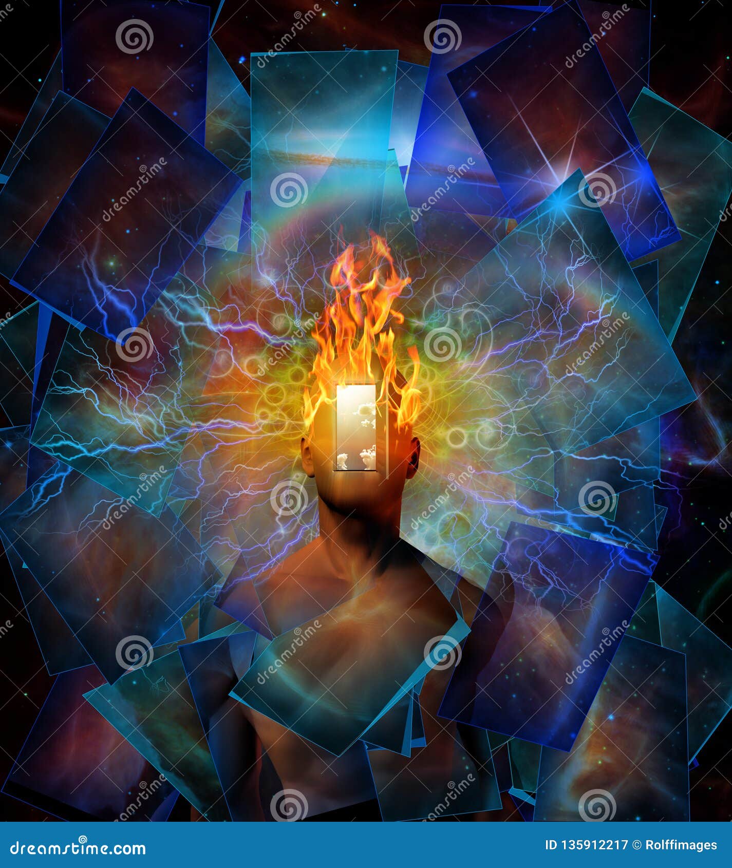 Burning mind stock illustration. Illustration of aura - 135912217