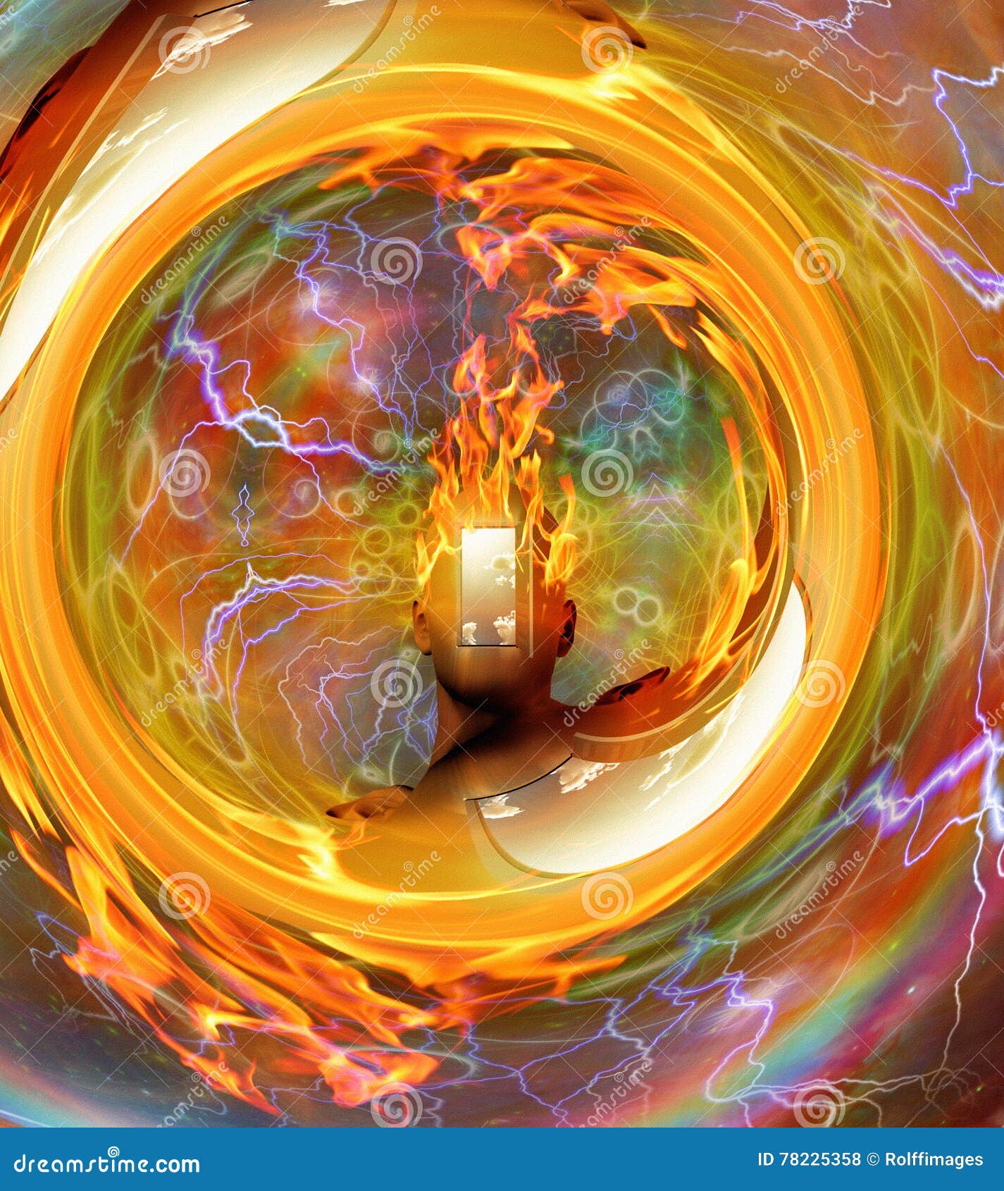 Burning mind stock illustration. Illustration of light - 78225358