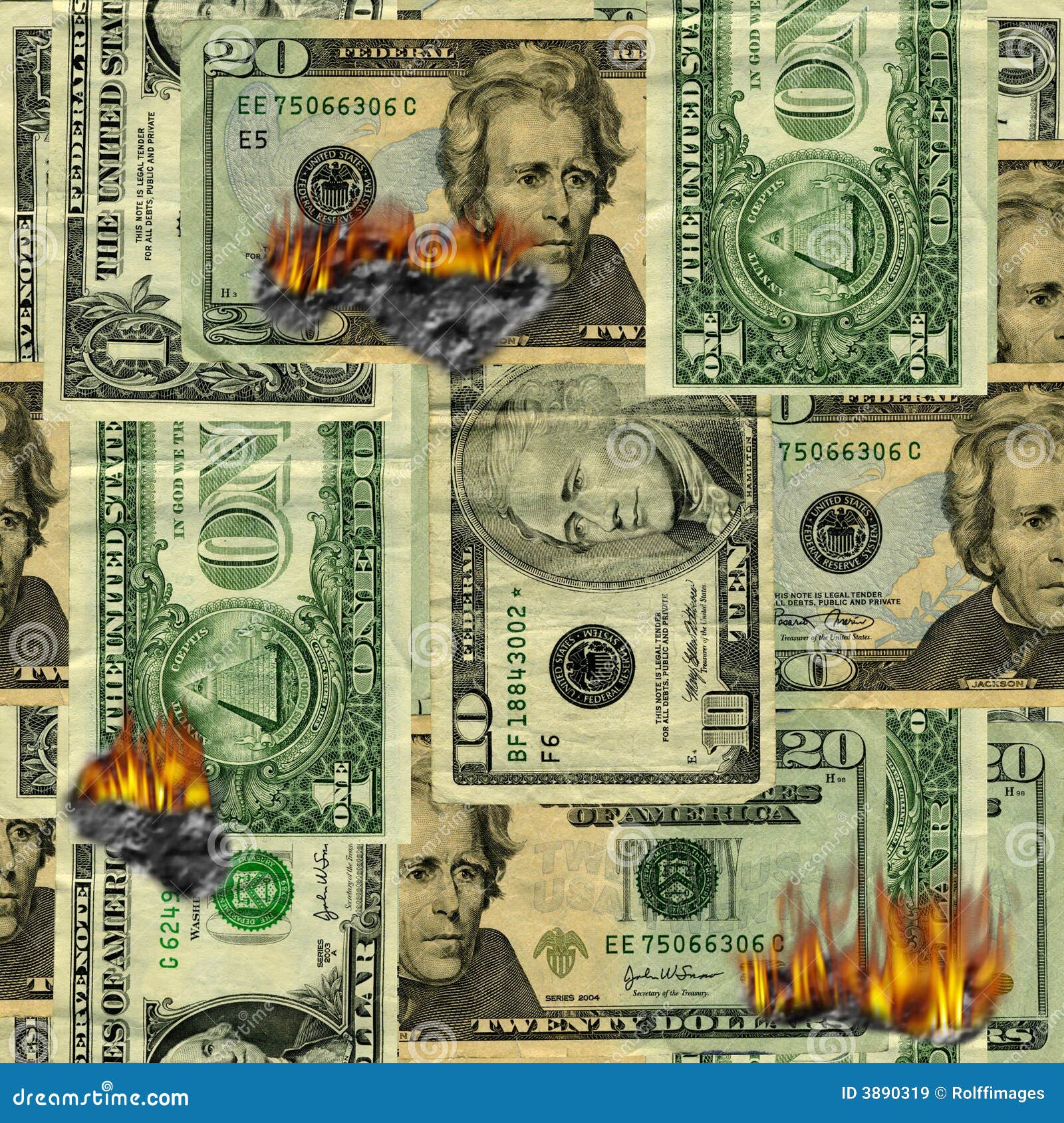 Burning money pattern stock image. Image of business, money - 3890319