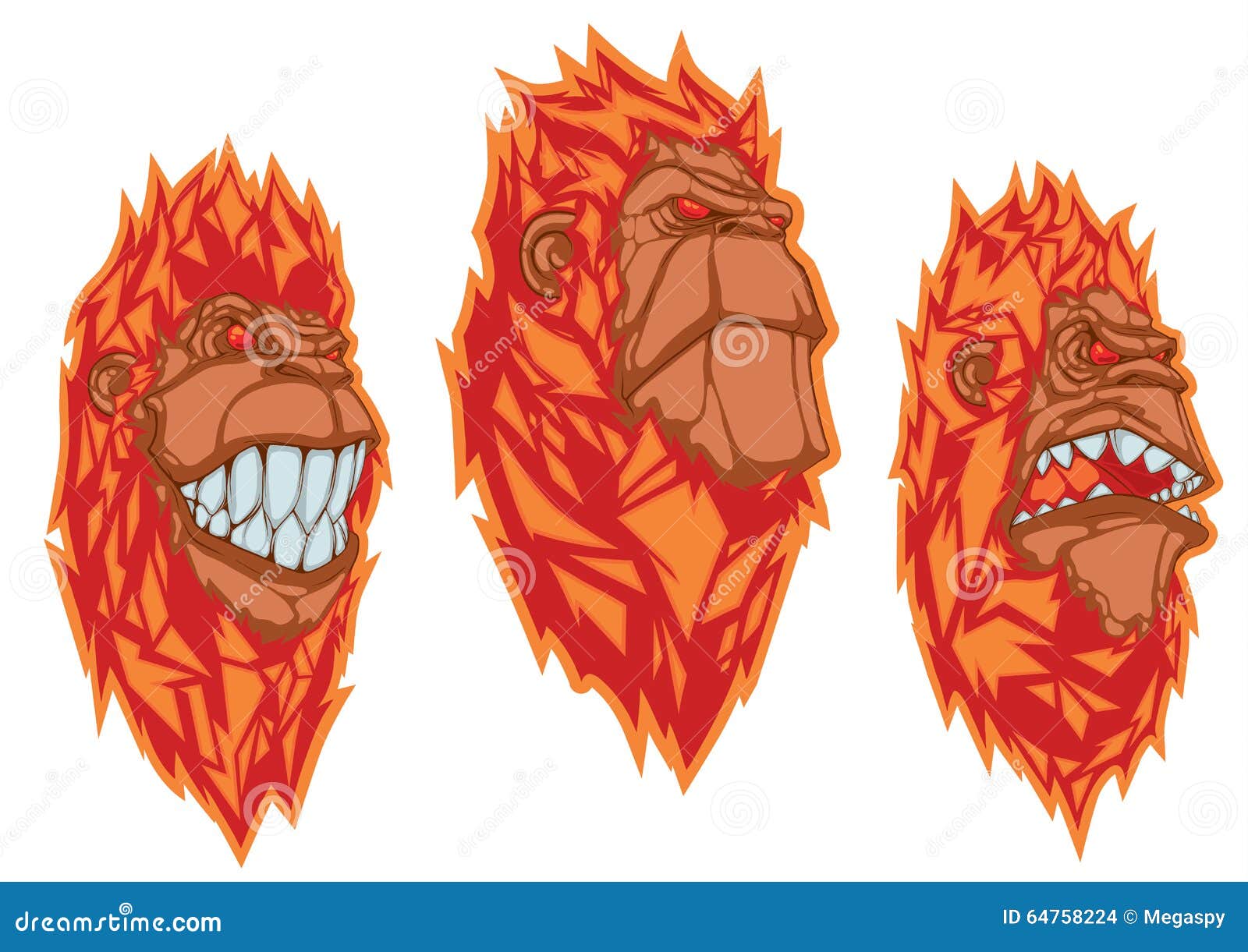 Monkey Roar Mascot Logo Design Inspiration Stock Illustration ...