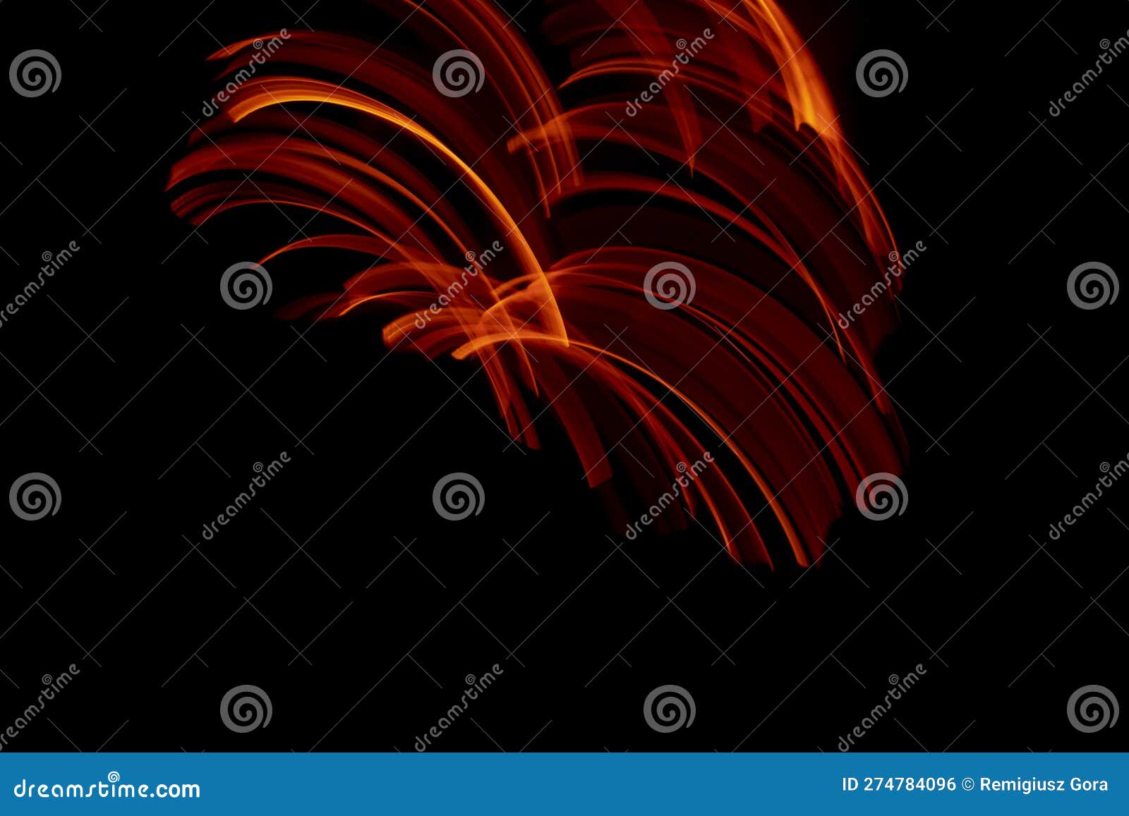 Burning in Motion. Lines of Fire in the Dark Stock Photo - Image of ...