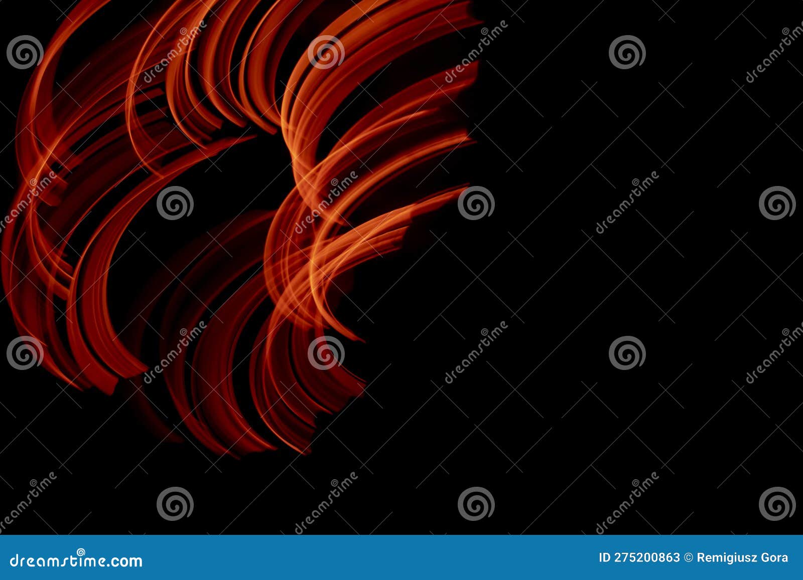 Burning in Motion. Lines of Fire in the Dark Stock Illustration ...
