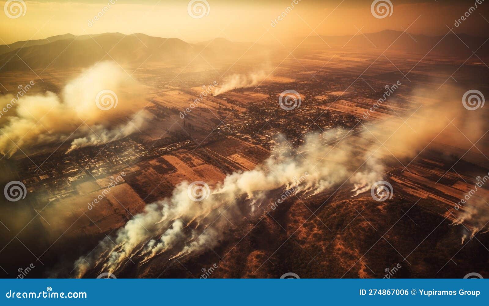 Burning Mountain Range Creates Dangerous Aerial View Generated by AI ...