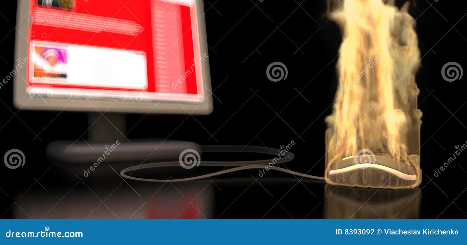 Burning mouse stock illustration. Illustration of cable - 8393092