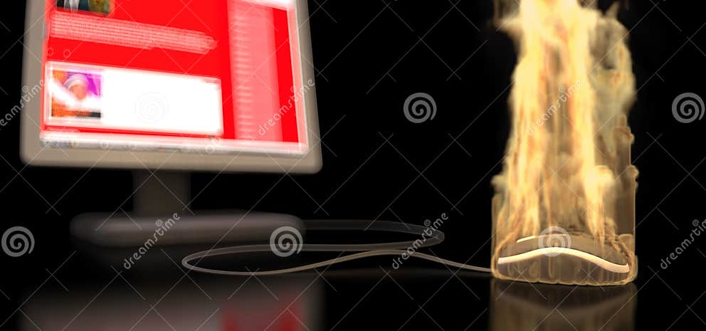 Burning mouse stock illustration. Illustration of cable - 8393092