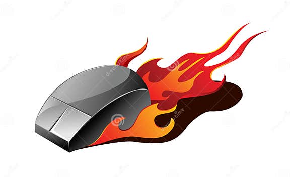 Burning mouse stock vector. Illustration of speed, turbo - 35855801