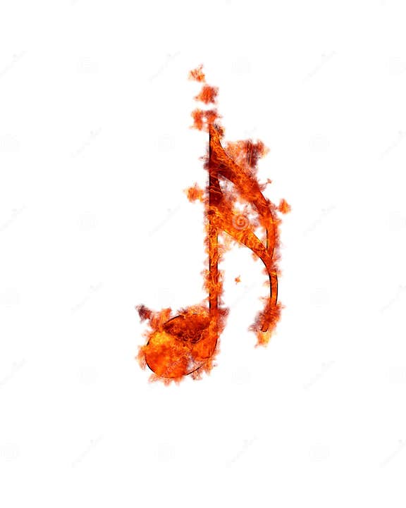 Burning musical note. stock illustration. Illustration of concept ...