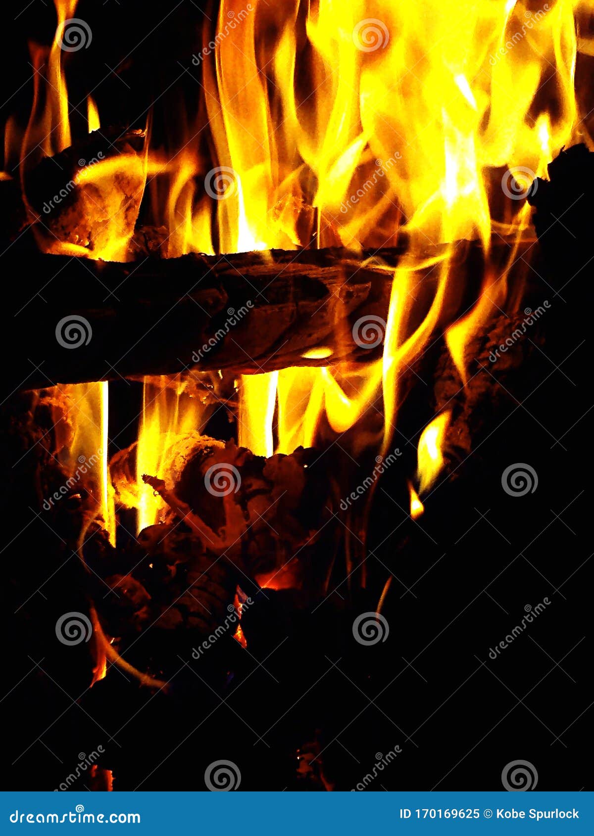 Burning Night stock image. Image of burn, flames, campfire - 170169625