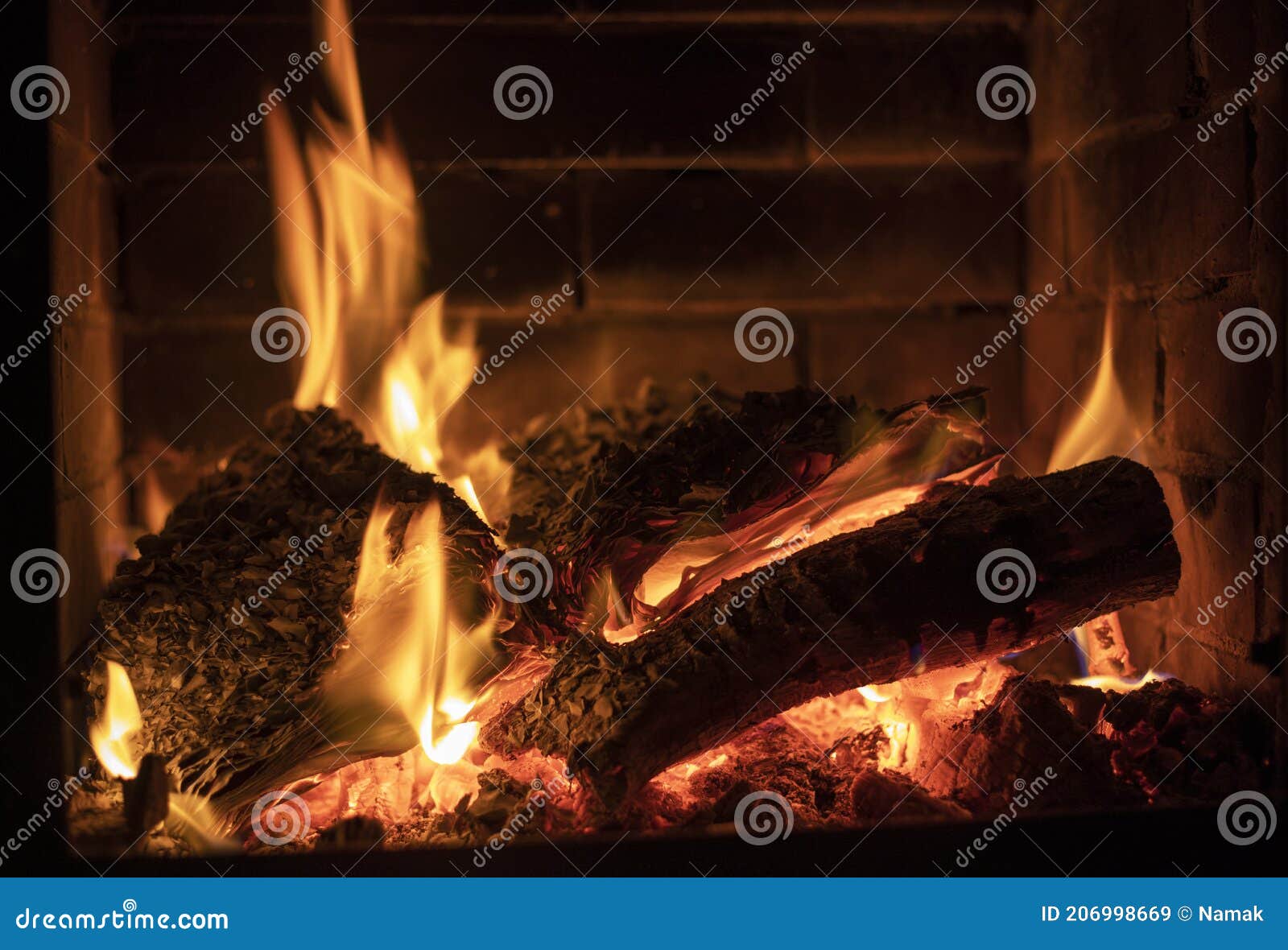 Burning Notebook with a Past Life in the Fireplace Stock Image - Image ...