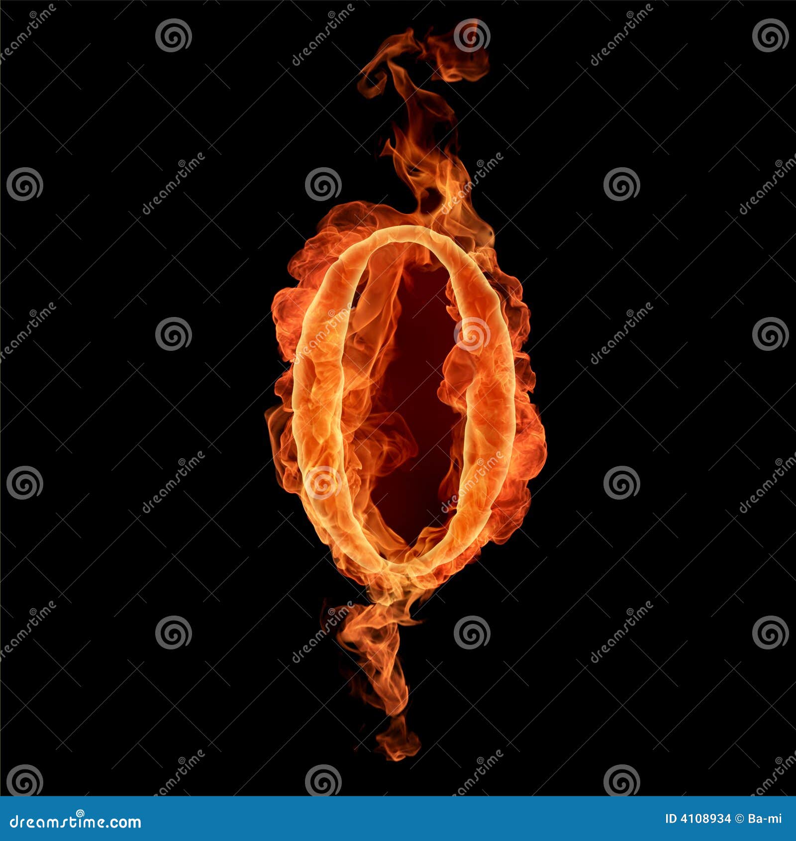 Burning number 0 stock illustration. Illustration of conceptual - 4108934