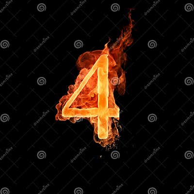 Burning number 4 stock illustration. Illustration of font - 4108954