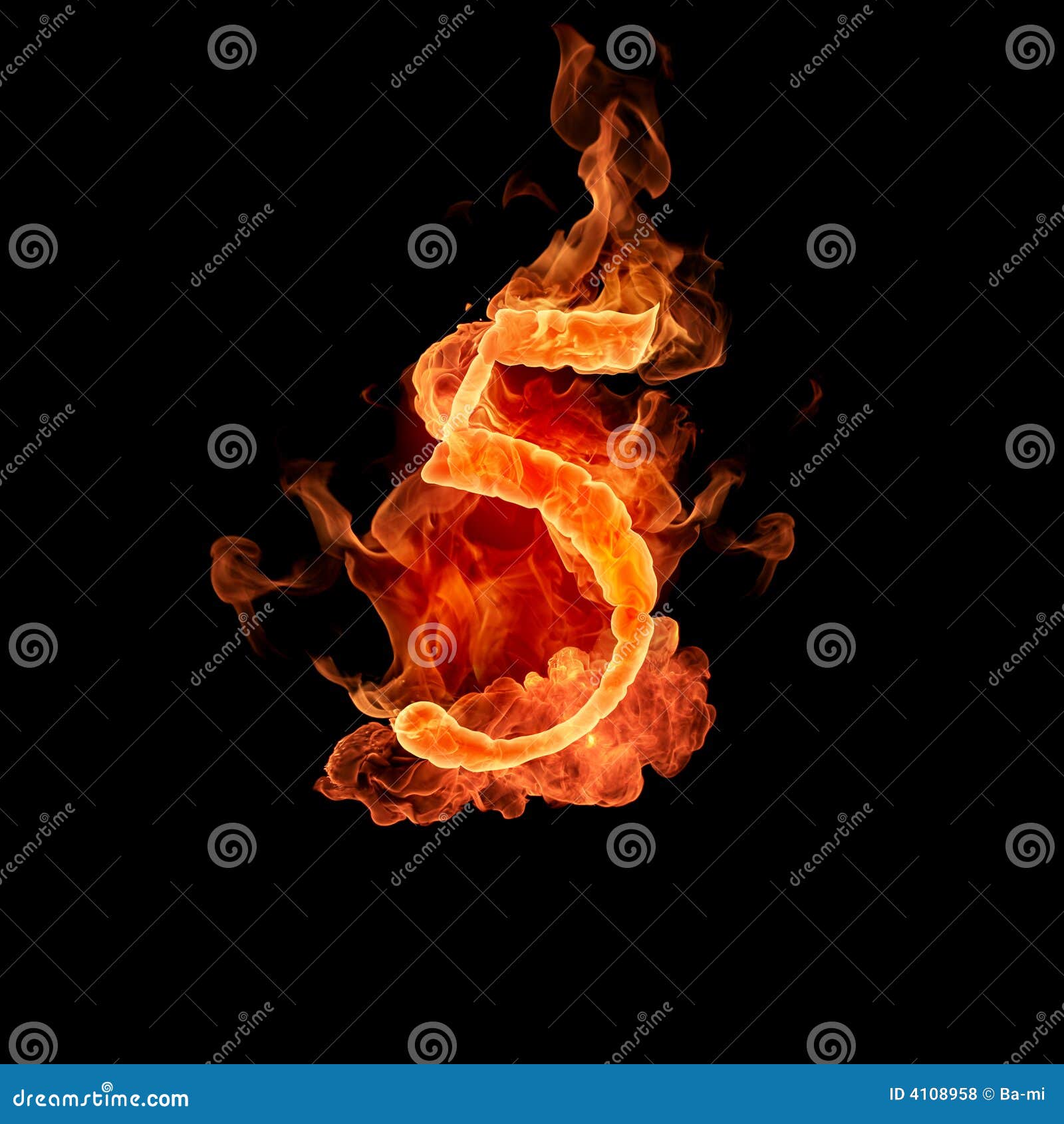 Burning number 5 stock photo. Image of ignite, glow, fire - 4108958
