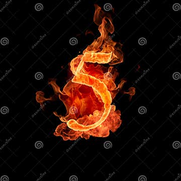 Burning number 5 stock photo. Image of ignite, glow, fire - 4108958