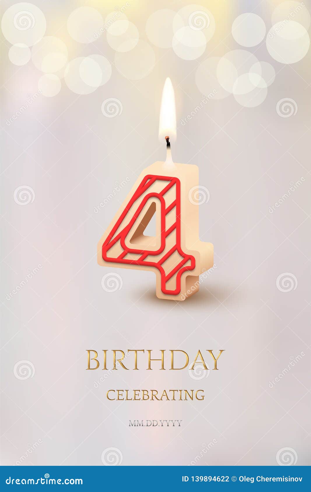 Number 4 Fourth Realistic 3D Origami Effect Isolated. Figure Of ...