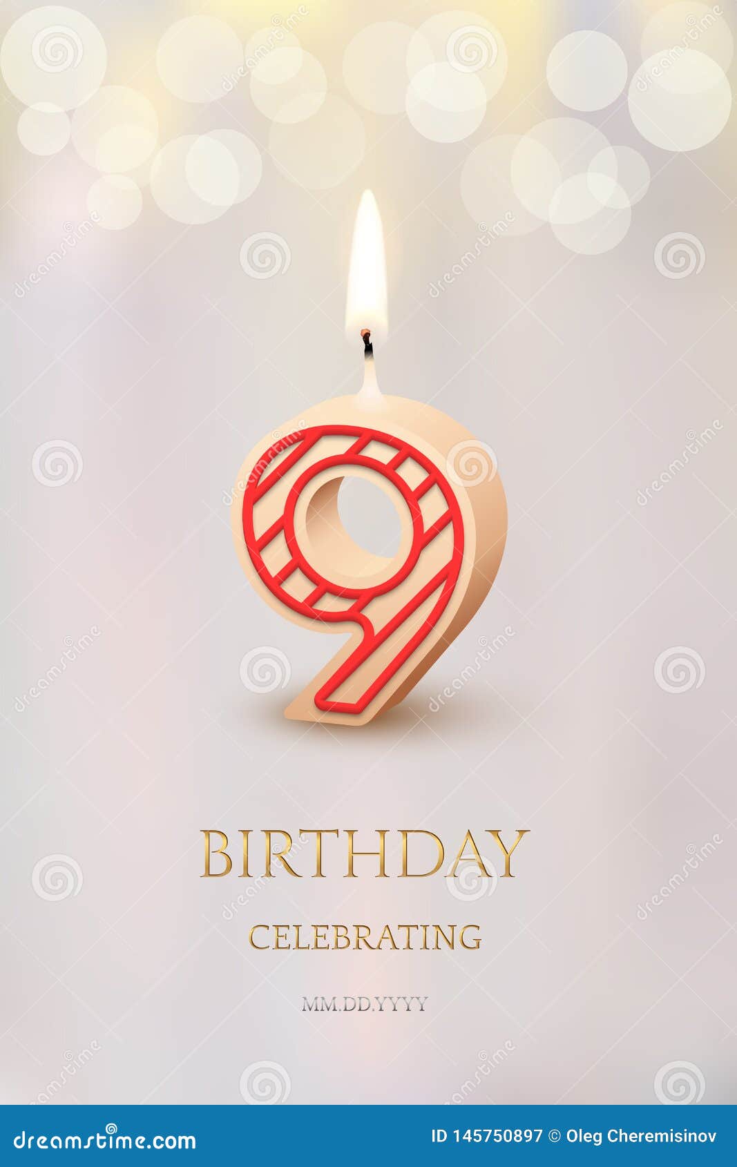 Nineth Birthday - I Am Already 9 Years Old Vector Illustration ...