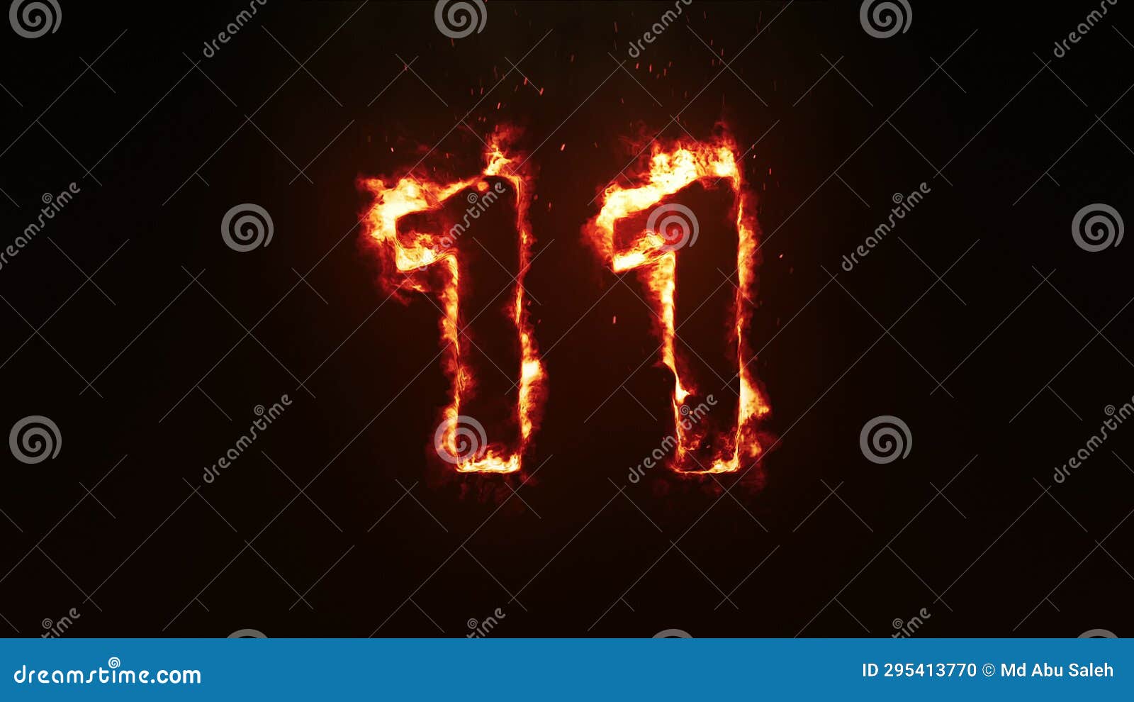 Burning Number 11. Fire Number Stock Footage - Video of glowing, heat ...