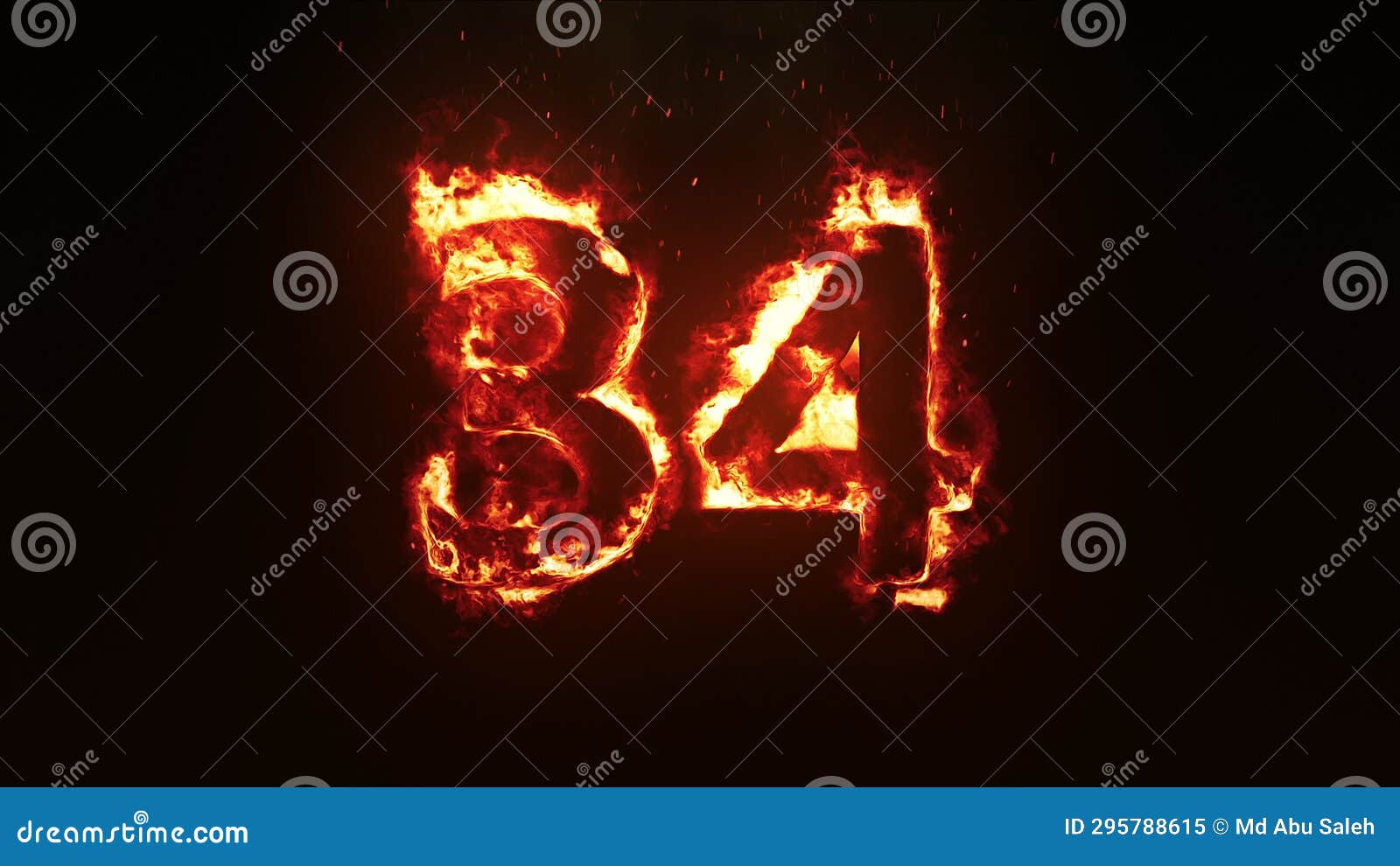 Burning Number 34. Fire Number Stock Video - Video of inferno, design ...