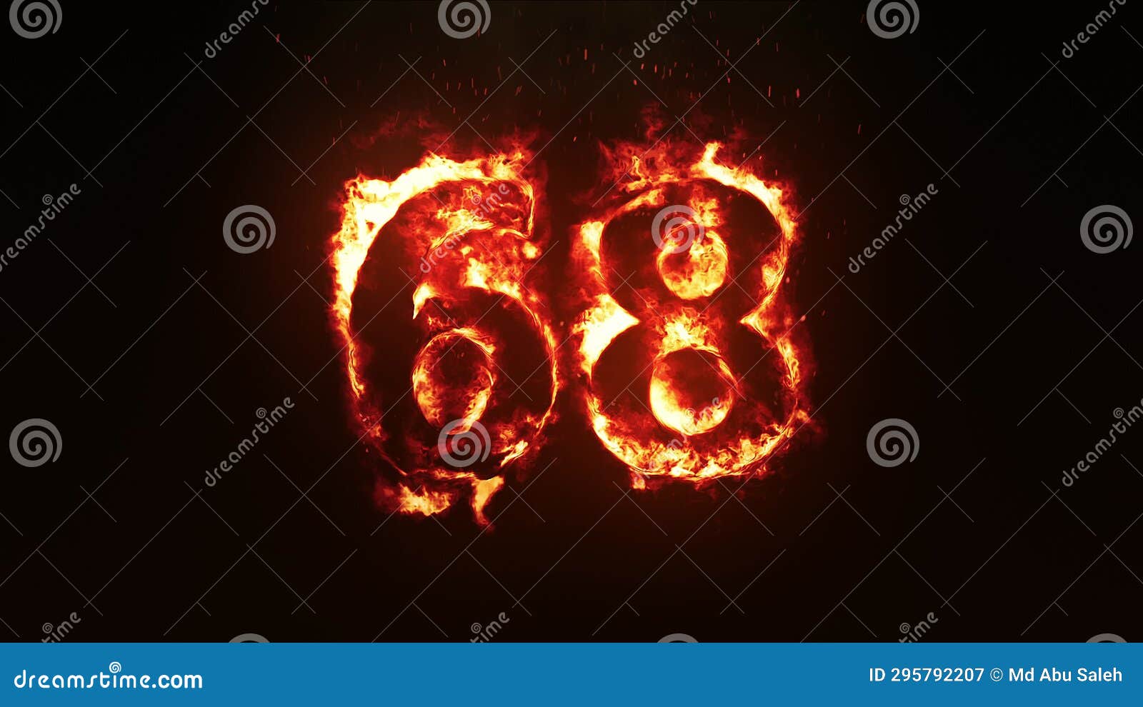 Burning Number 68. Fire Number Stock Video - Video of flammable, fire ...