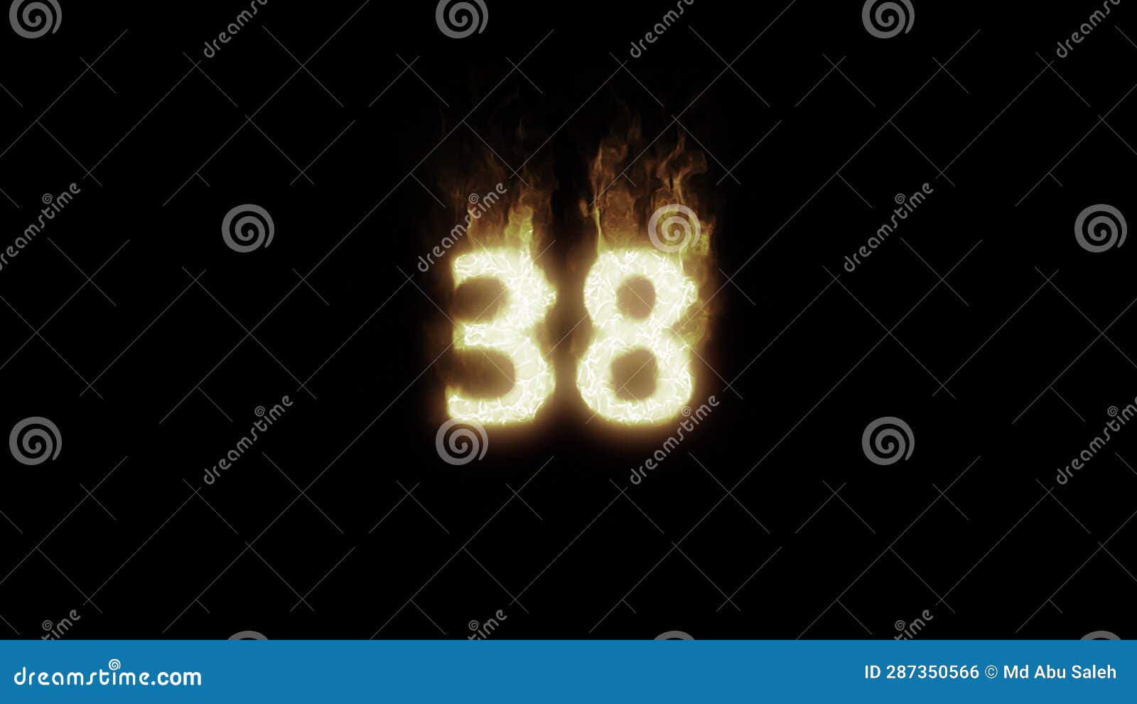 Burning Number 38. Fire Number. Alpha Channel. Transparent Background ...